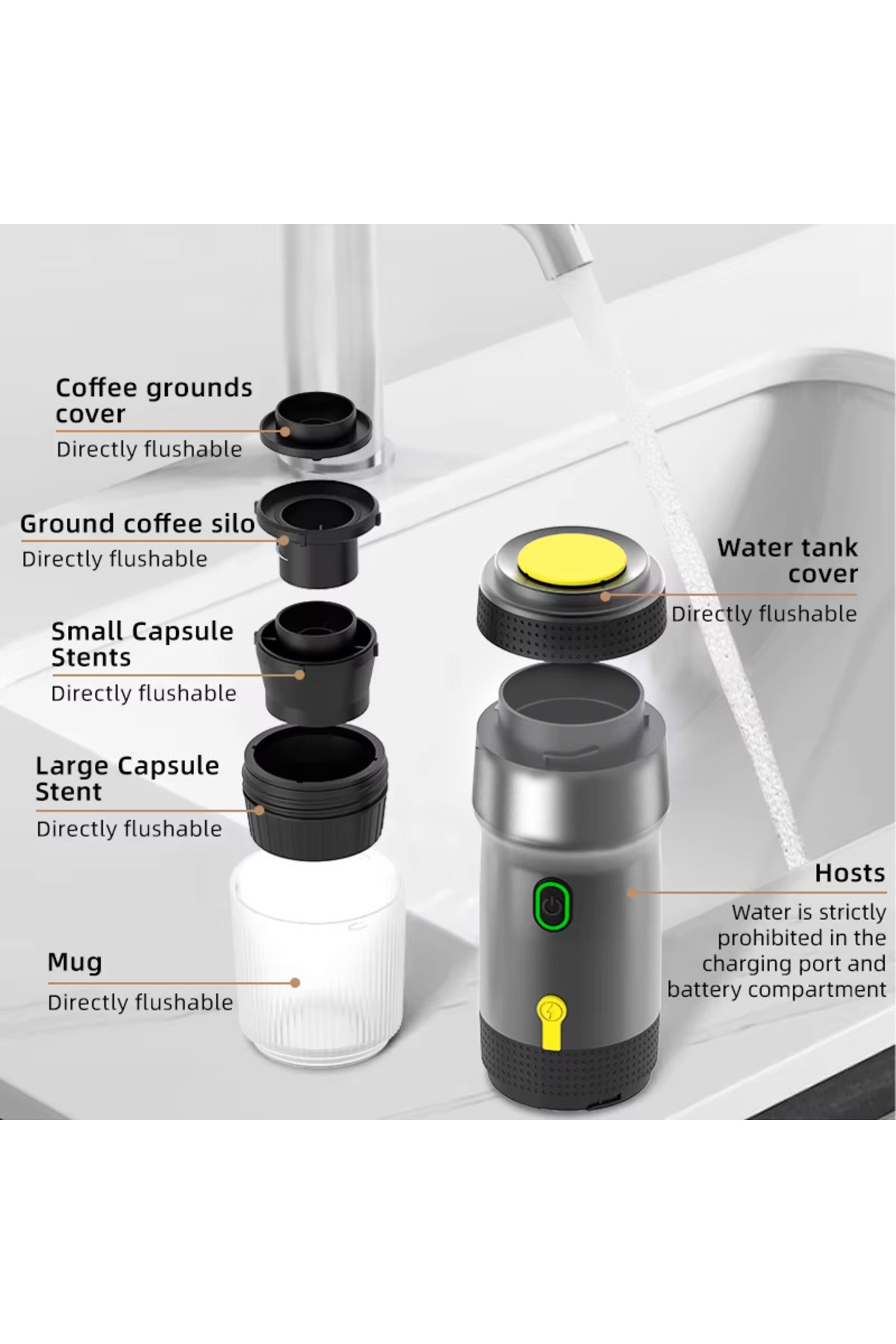 Generic Portable Espresso Coffee Machine - Rechargeable Electric ...