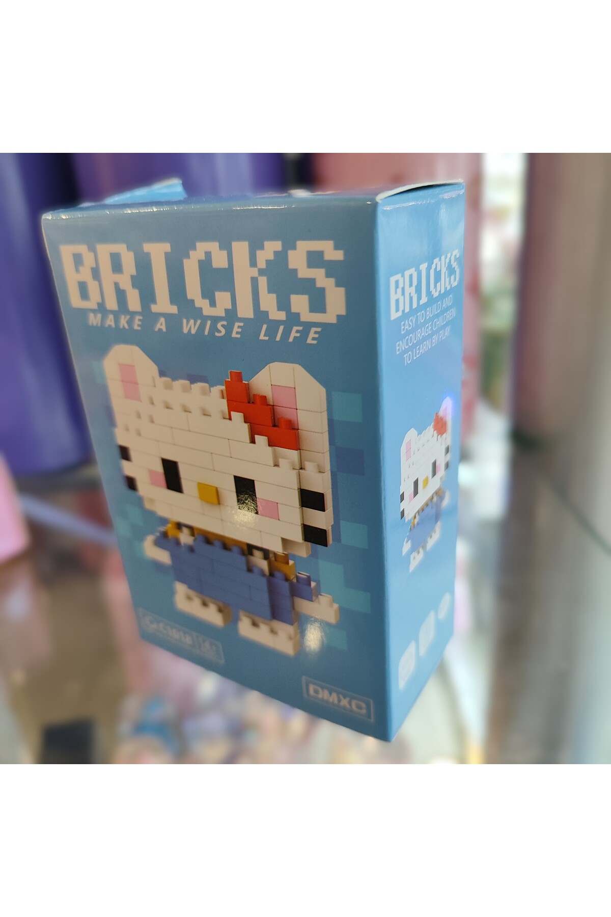 ada çanta kırtasiye Bricks mini Yapı Oyuncak mavi Hello Kitty Model ...
