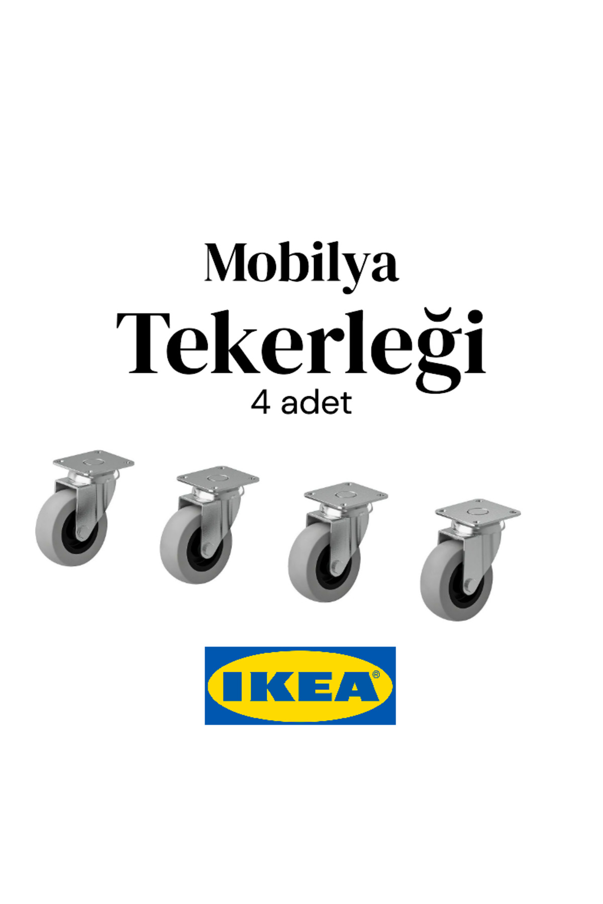 IKEA RILL mobilya tekerleği, gri, tekerlek çapı 50 mm (4 adet) - Fiyatı ...