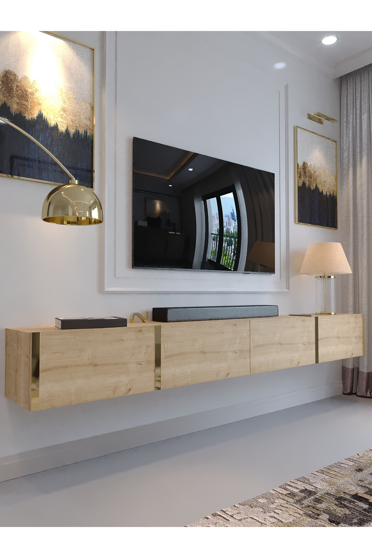 lullaby furniture KARNAVAL 240 CM DUVARA MONTE TV SEHPASI - GDM-1002-9 ...