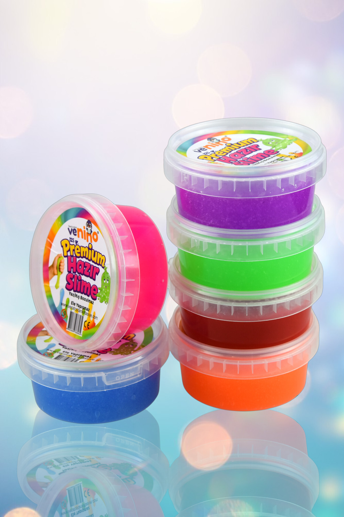 Venino Premium Kalite 6 Neon Renk Bozulmaz ,Ele Yapışmaz Hazır Slime ...