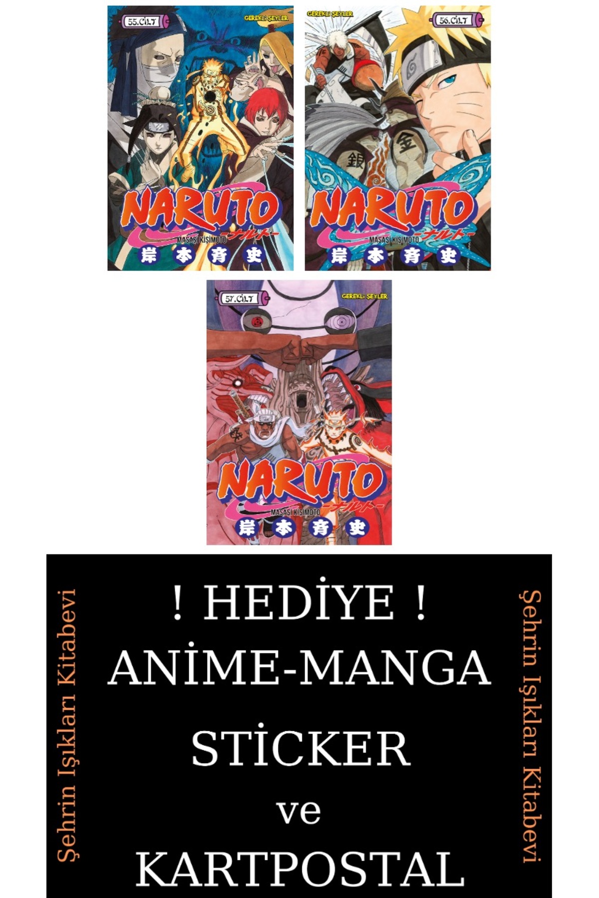 Gerekli Şeyler Yayıncılık Naruto 55-56-57 Manga Seti (3 KİTAP) / Anime ...