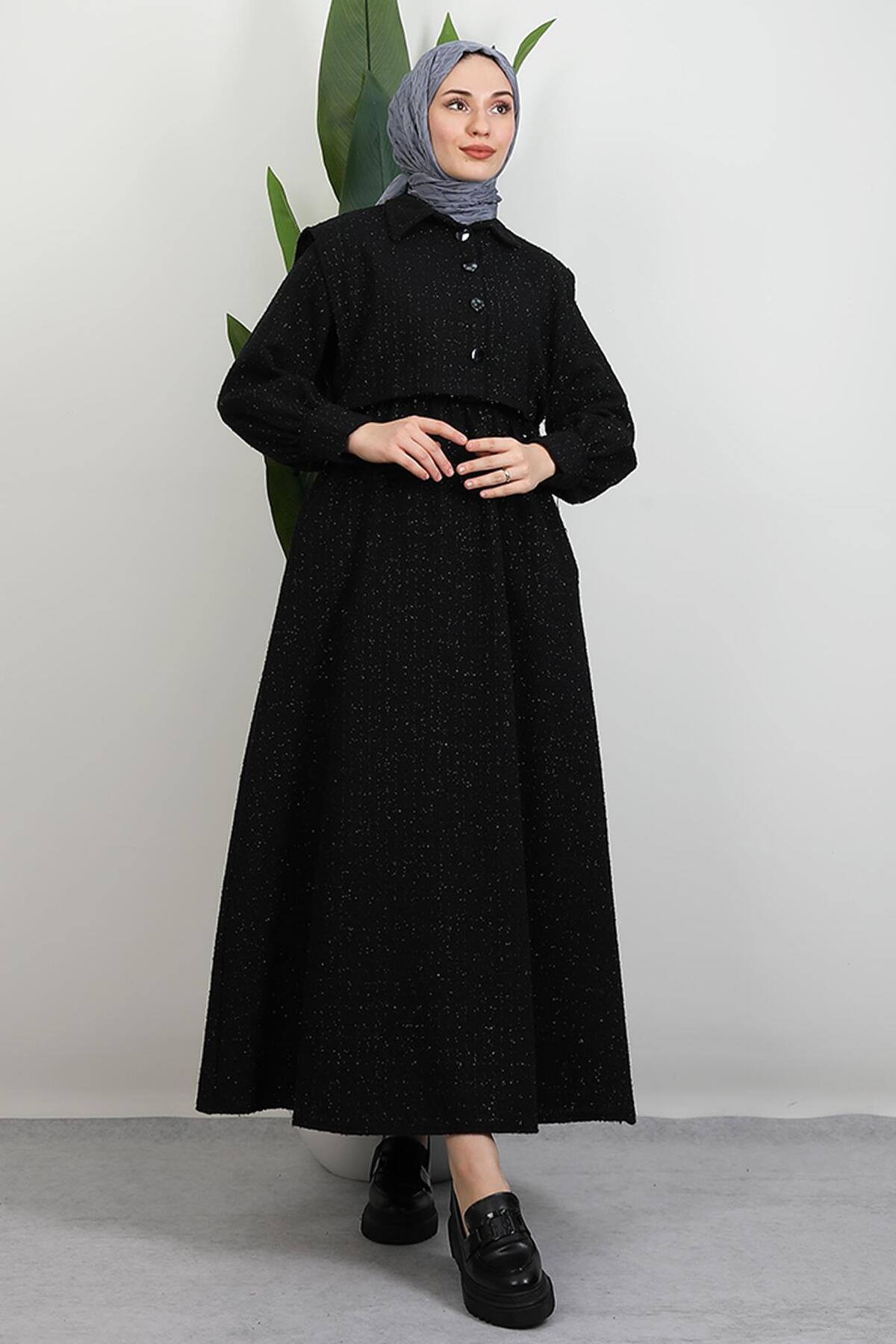 giz astore Alçin Tüvit Elbise Siyah - Fiyatı, Yorumları