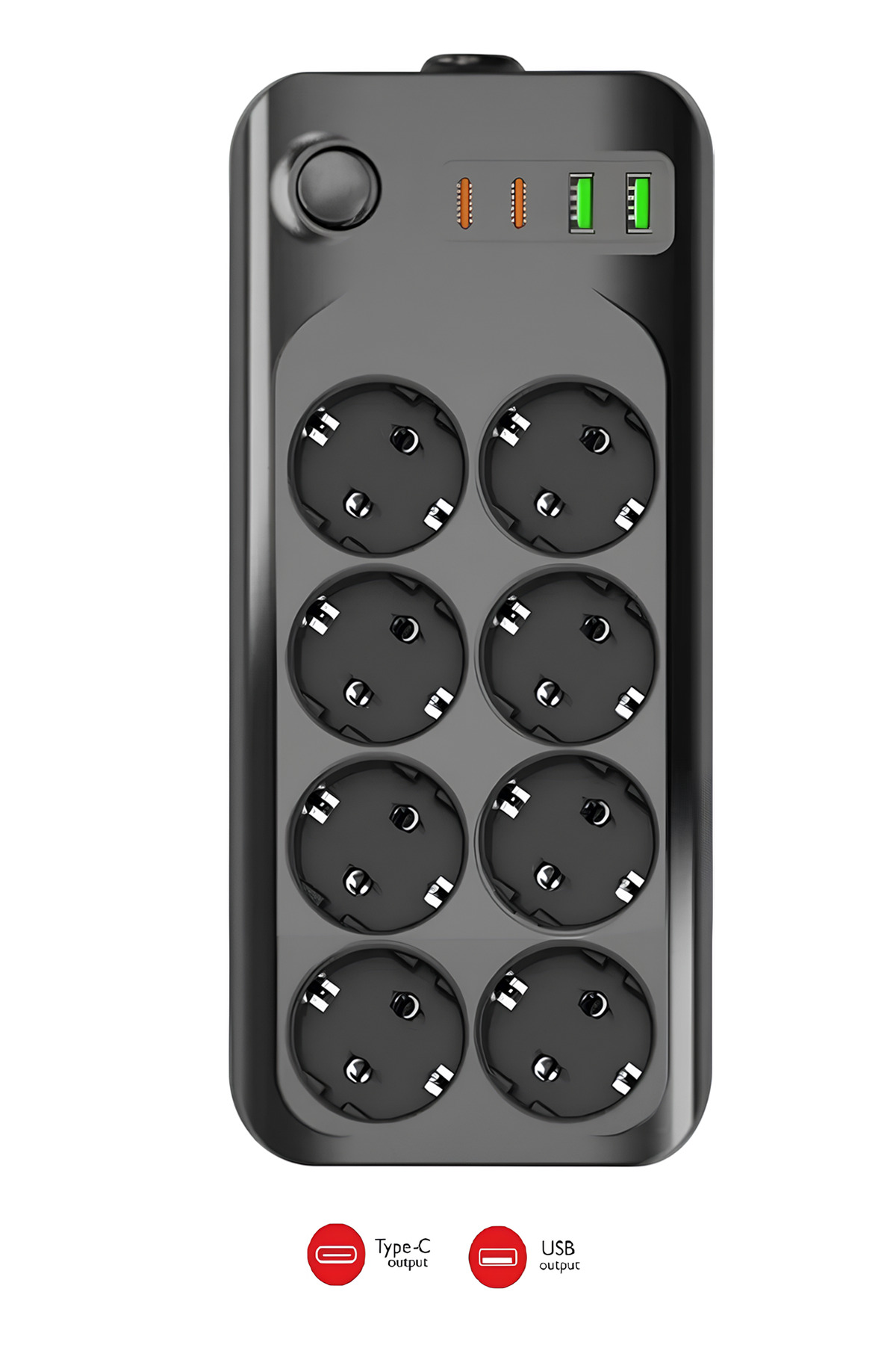 Chermik Termal Akım Korumalı USB ve Type-C 2.1A Şarj Çıkışlı 10A 2500W ...