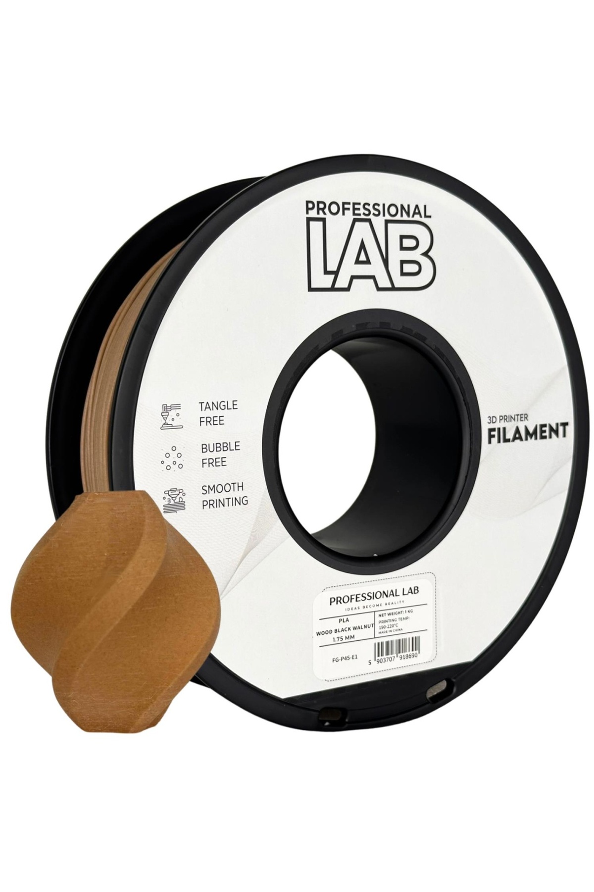 Professional LAB Professional Filament LAB PLA Black Walnut Wood (Wood ...
