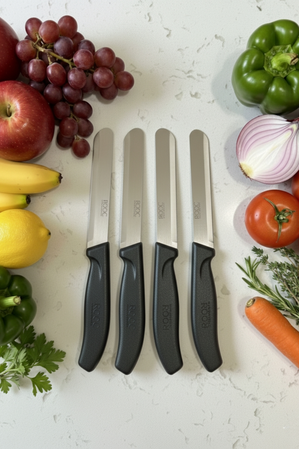 TİMEX GLOBAL Rooc 4''lü Ultra Keskin Tırtıklı Bıçak Seti, Siyah, 22 Cm ...