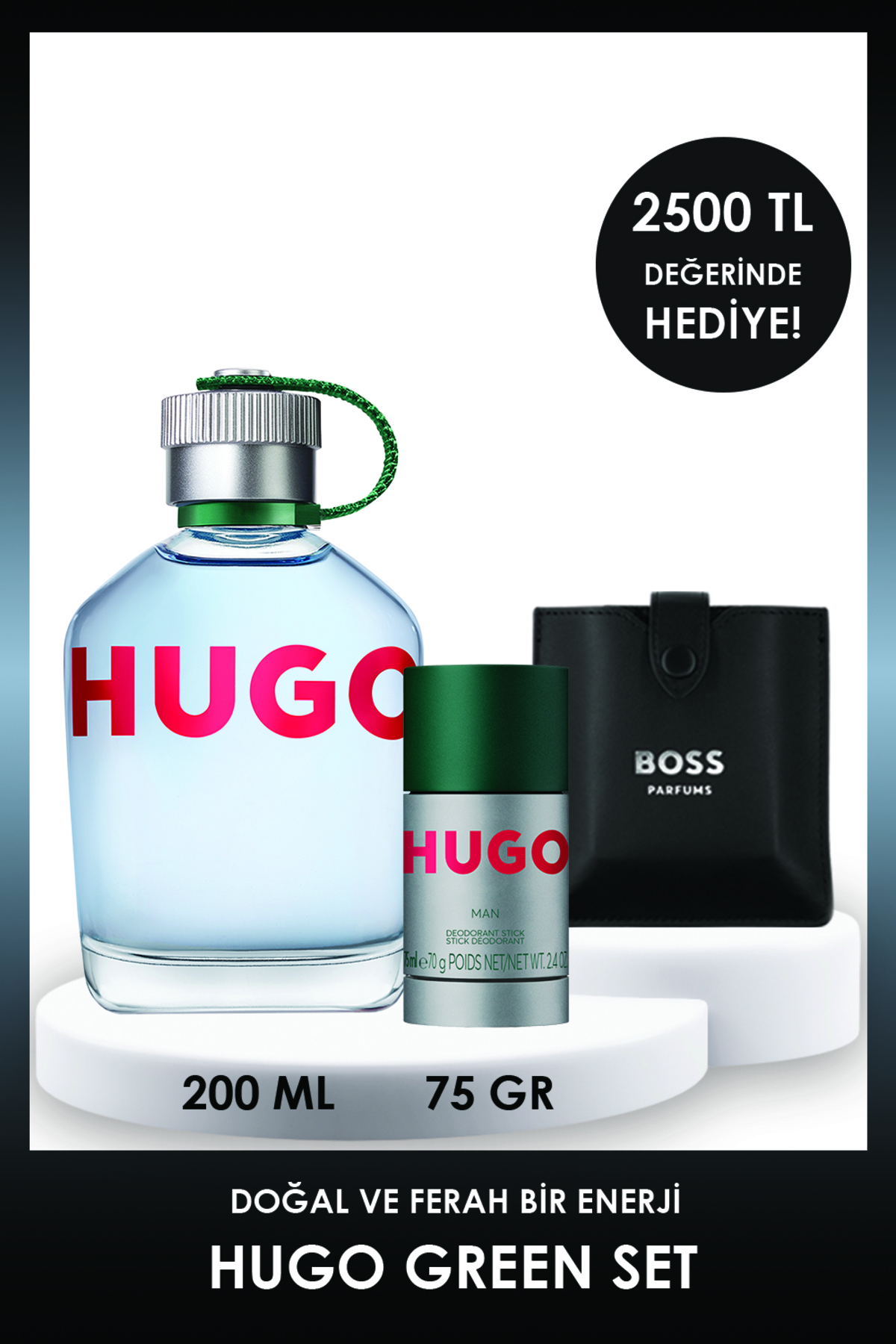 Hugo Boss Hugo Man Green EDT 125 ml Erkek Parfüm + Hugo Man Deostick ...
