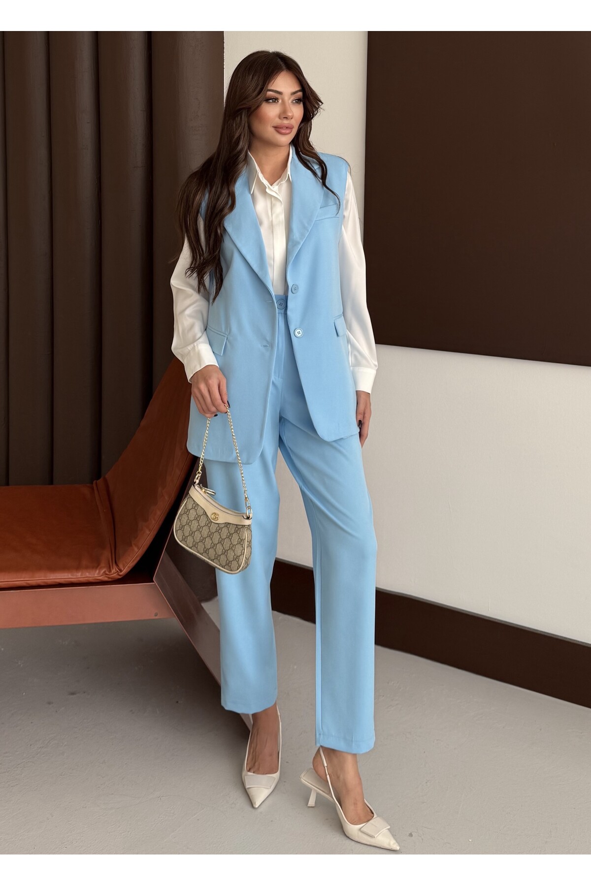MADAME MELEK Zr Model Marka Vatkalı Yelek Pantolon Takım - Havuç ...