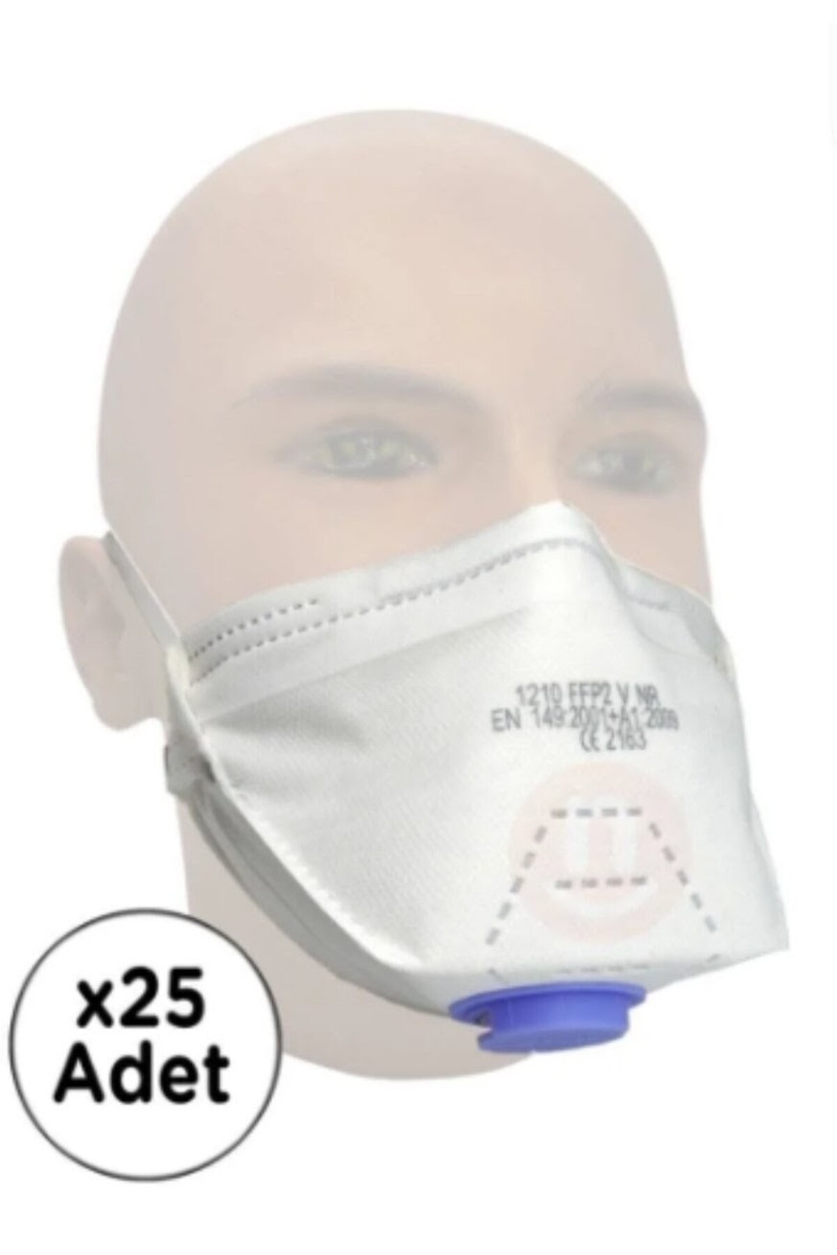 Safety Toz Maskesi 1210 Ventilli Katlanır Ffp2 V Nr 25 Li Paket ...