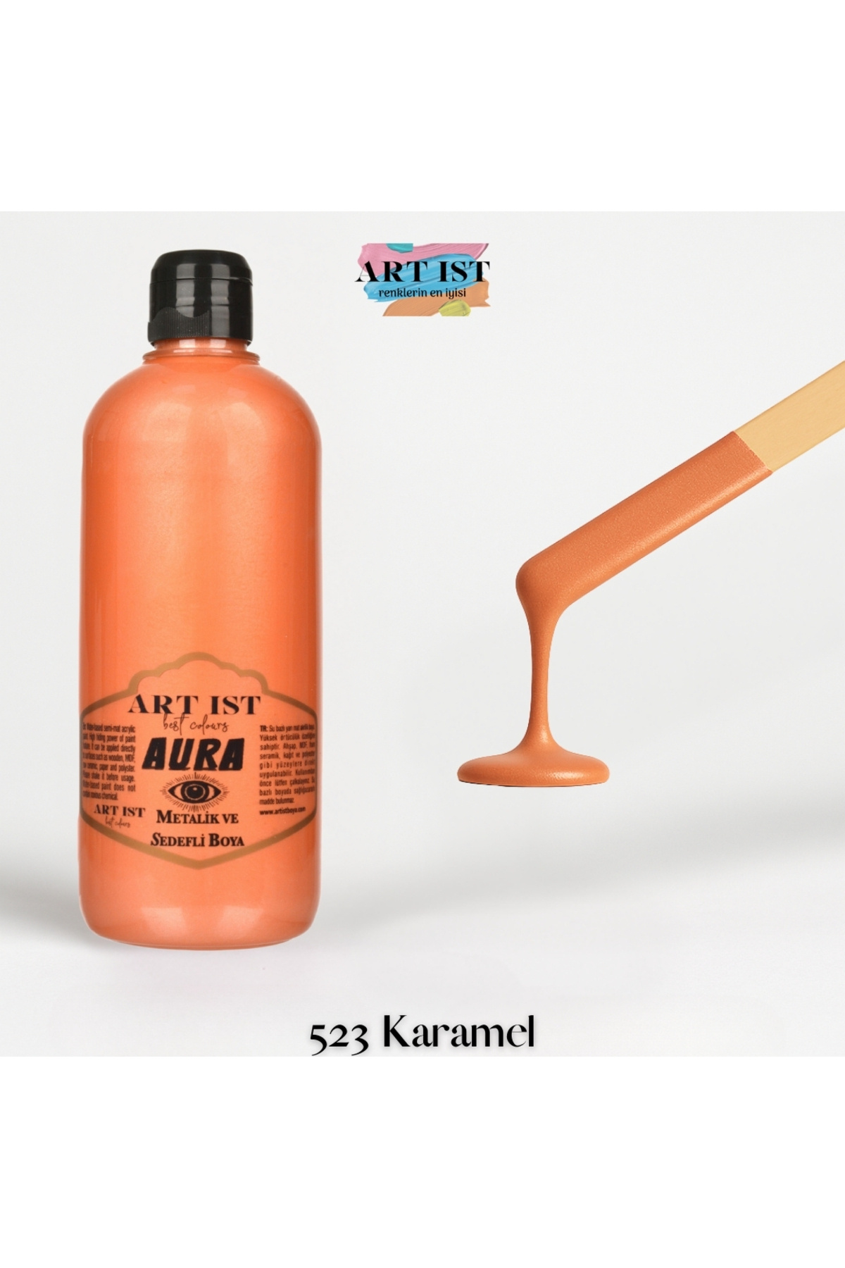 ART IST AURA Sedefli ve Vernikli Metalik Akrilik Boya 500 ml – 521 ...