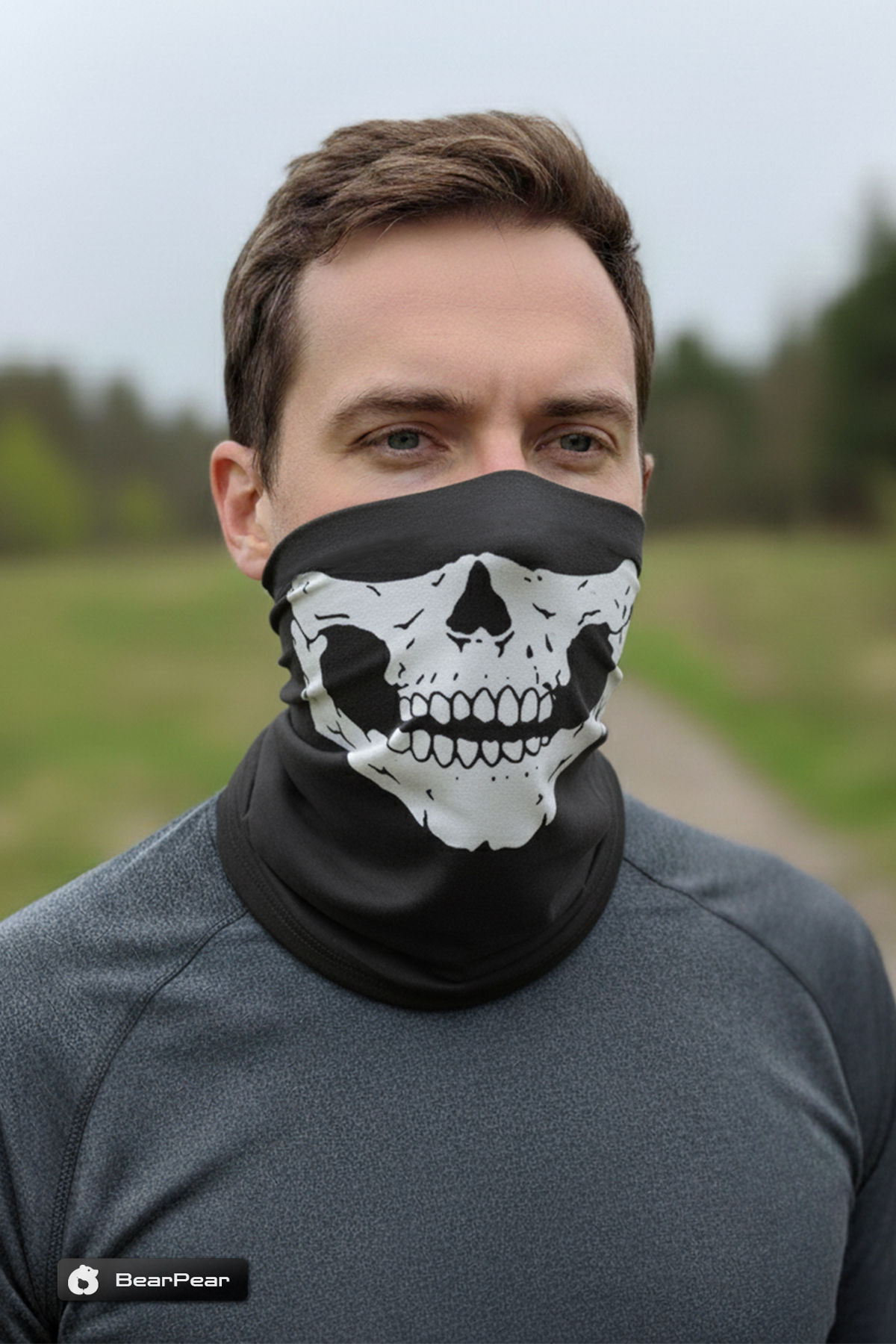 Bear&Pear Siyah Kurukafa Buff Baf Bandana Maske Rüzgarlık Motorcu ...