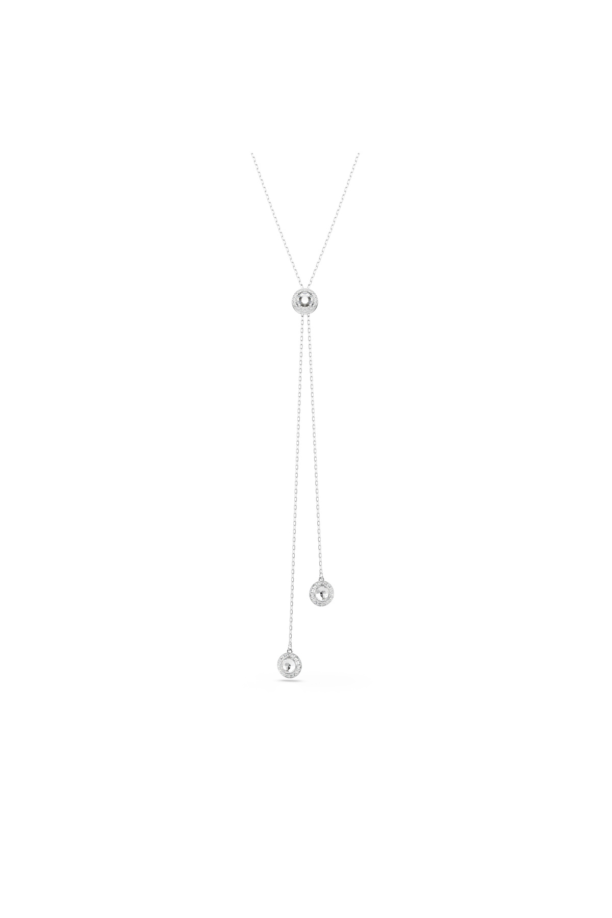 Swarovski Una Angelic Y Kolye, Yuvarlak kesim, Beyaz, Rodyum kaplama ...