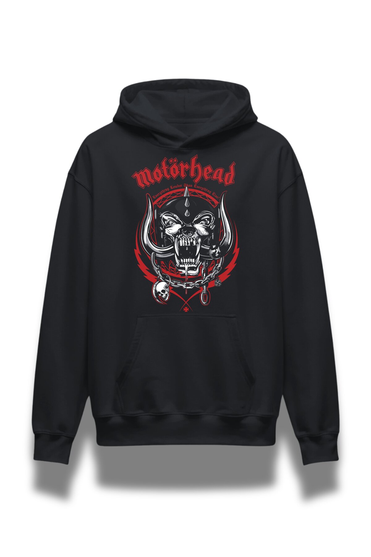 Fuddy Moda Unisex Motörhead Baskılı Kapüşonlu Sweatshirt, Oversize Rock ...