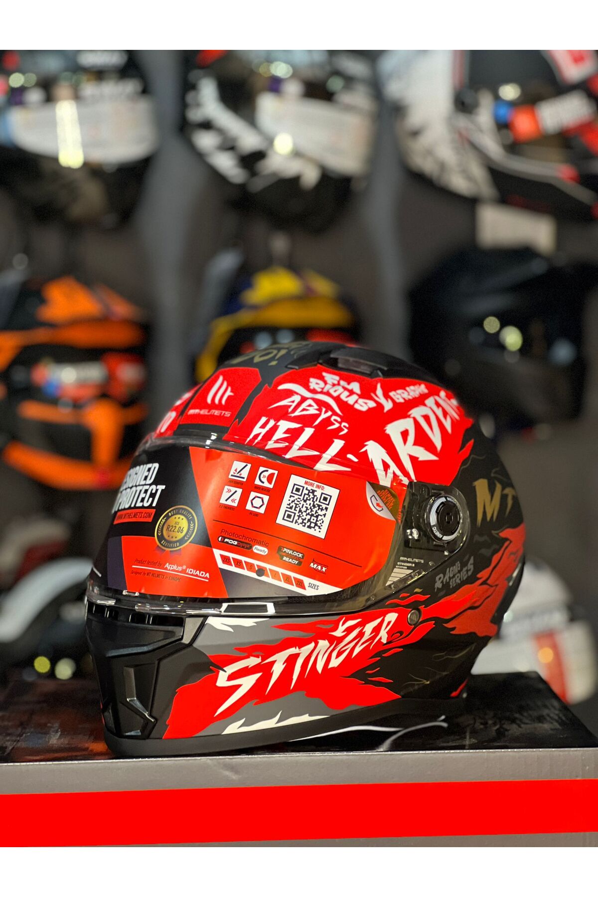 MT Helmets KASK MT FF126 STINGER 2 ARDENT B5 MAT KIRMIZI (Şeffaf Vizör ...
