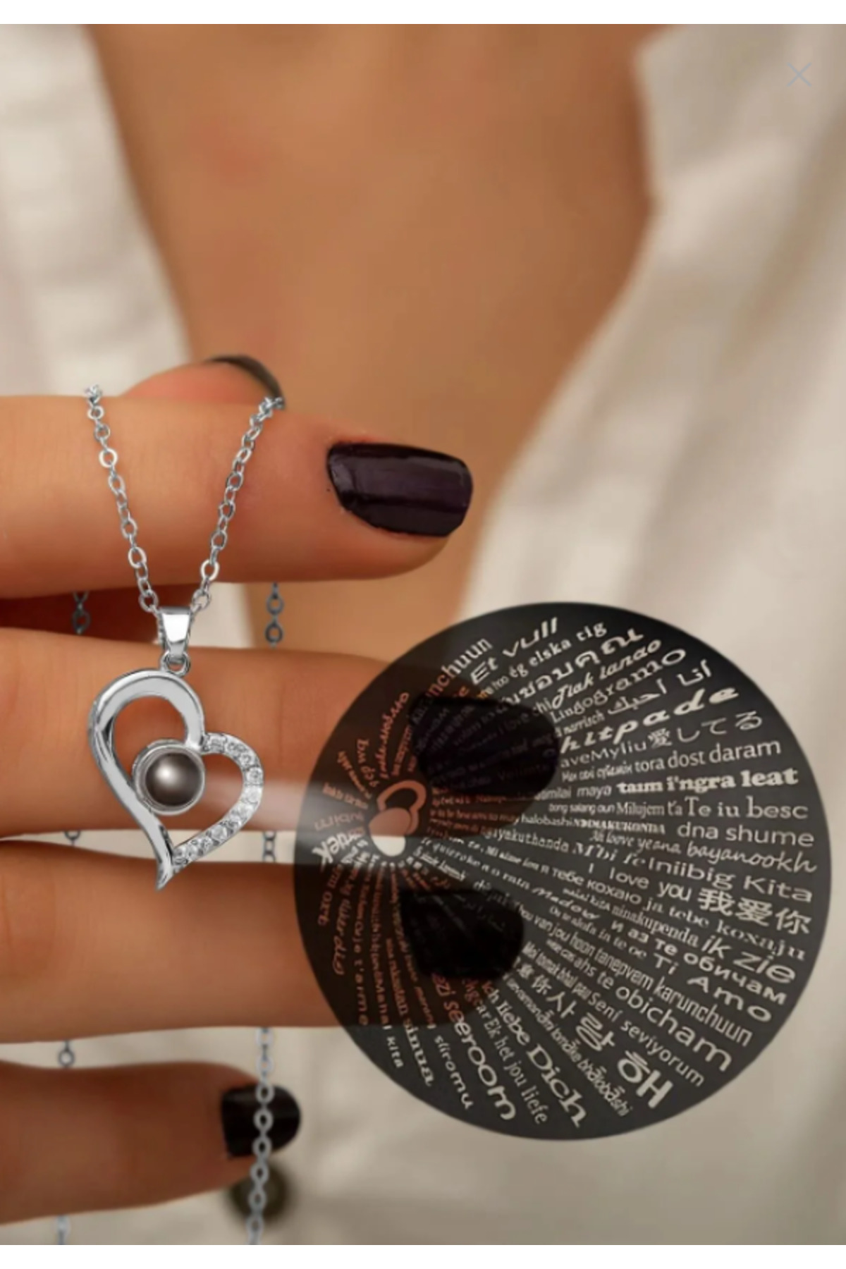 GrandeAccessory Kutulu 100 Dilde Seni Seviyorum Yazan Aşk Kolyesi Çift ...