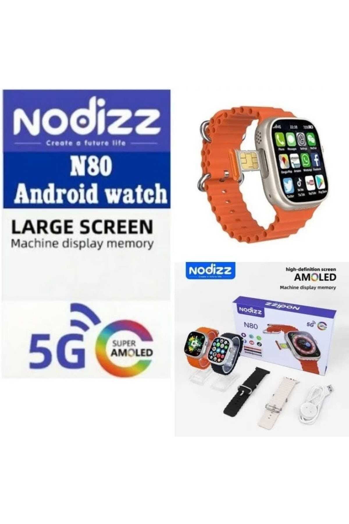 nodizz 5G Smartwatch with AMOLED Display, SIM Card, 6GB RAM, and 64GB ...