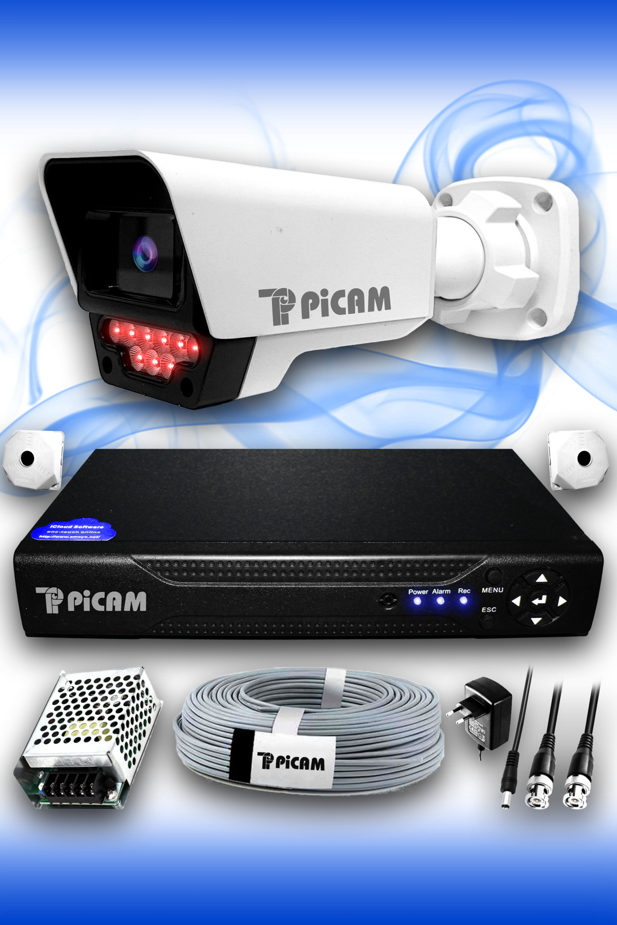 Picam 1 Kameralı Süper 1 Dış Kamera Set HDD'siz 5 MP 2K Net Gece ...
