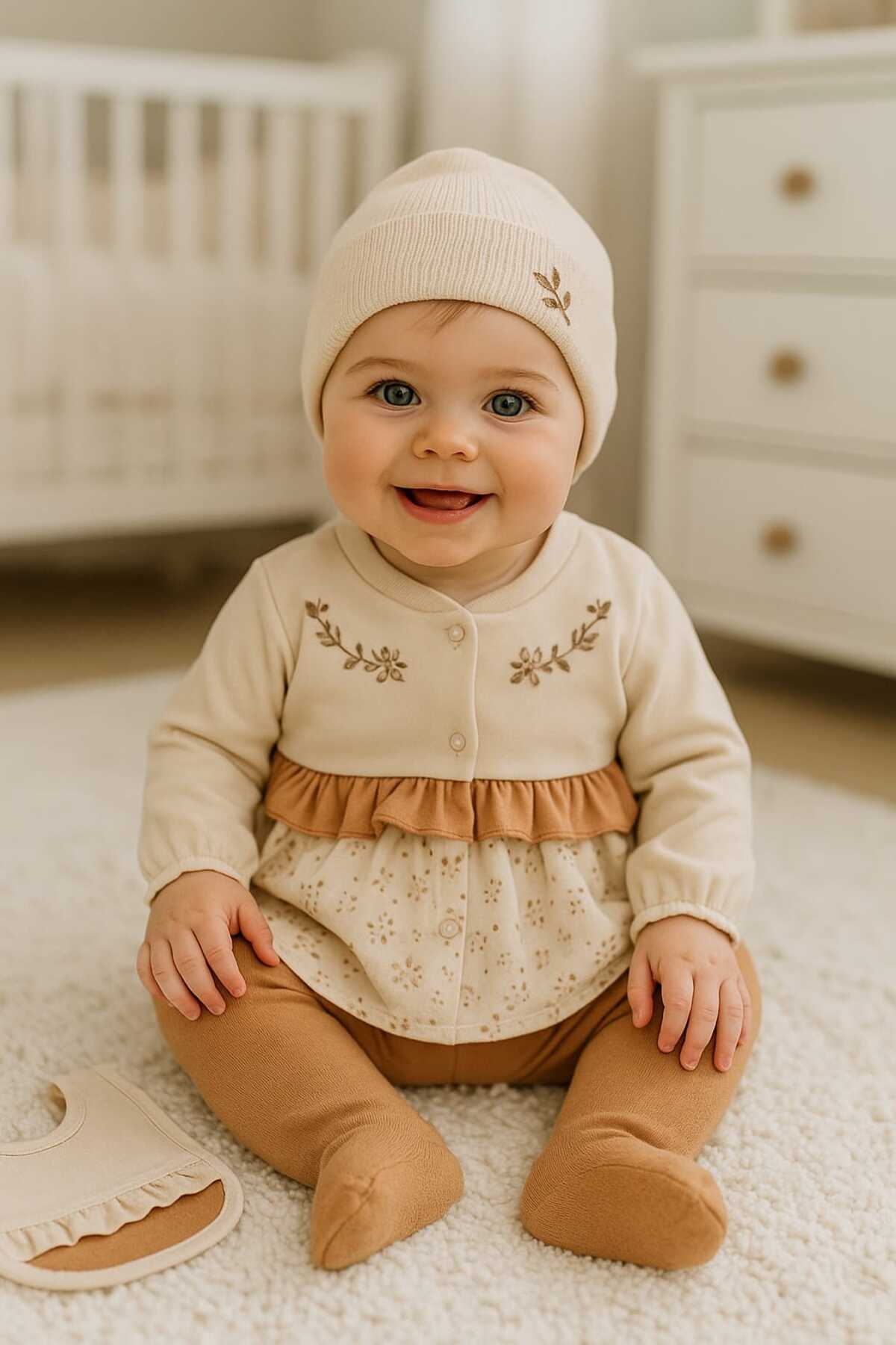 MİLAYS LİFE HOME COLLECTİON KIZ BEBEK 0-3 AY ÇİÇEK NAKIŞLI ORGANİK ...