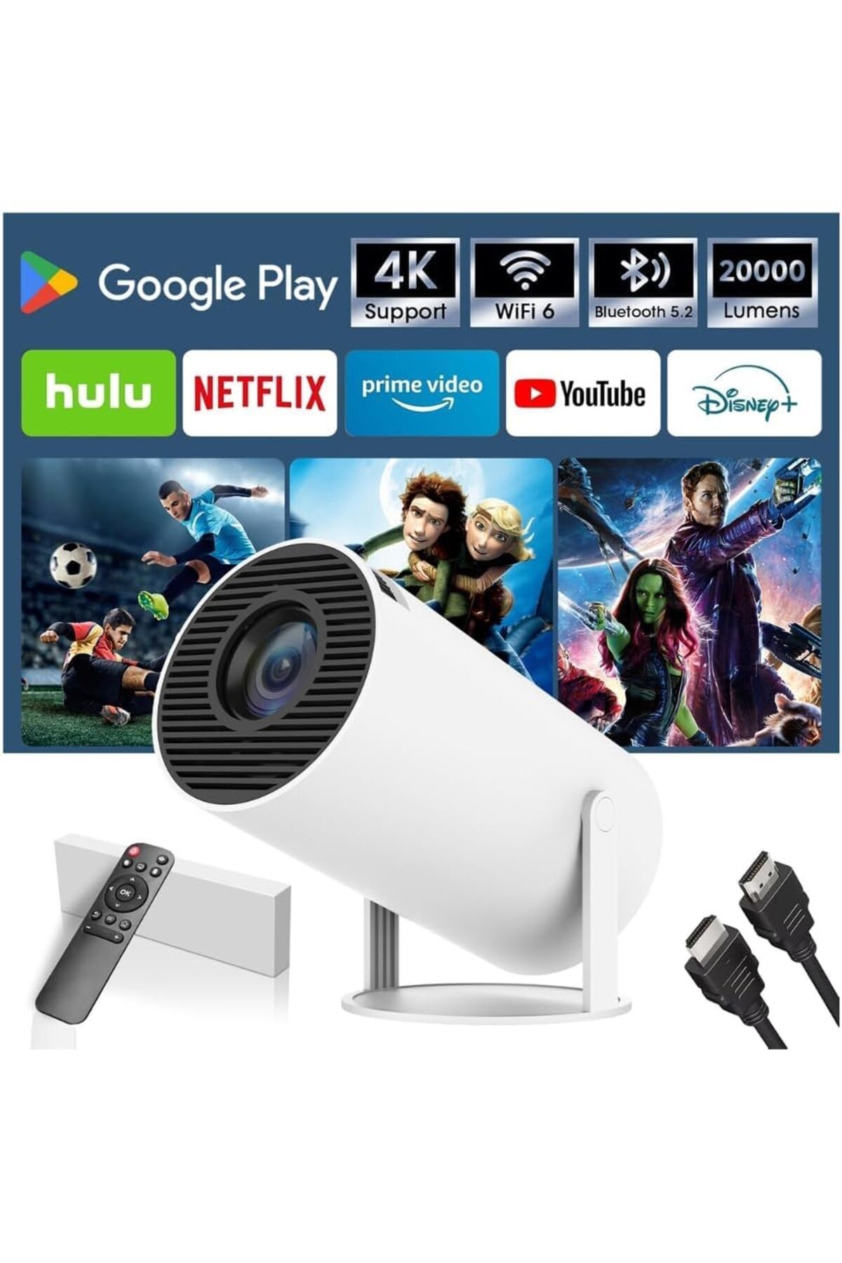Generic SUMTAB HY300pro Portable Projector — Android 11, 300 ANSI, 4K ...