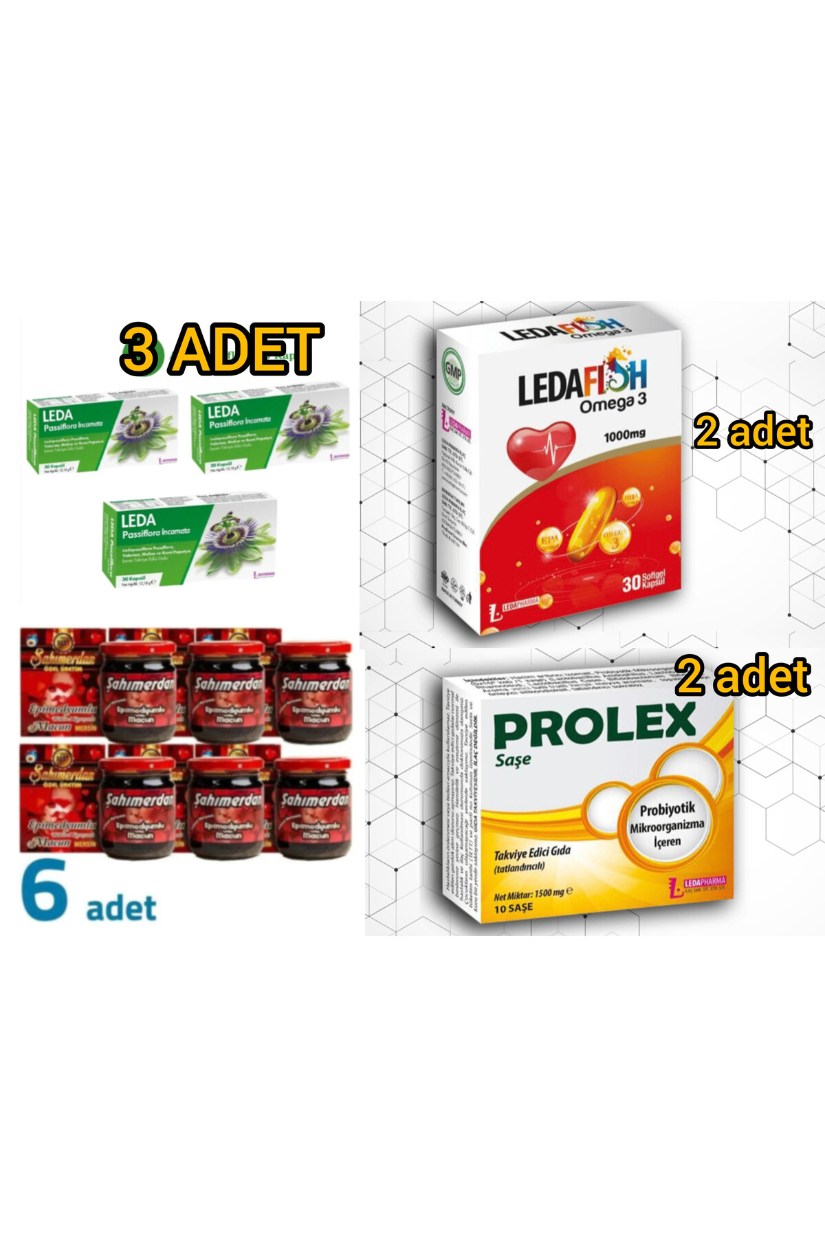 LedaPharma Leda OMEGA 3 30 SOFT KAPSÜL VE PASİFLORA 30KP &ŞAHMERDAN ...