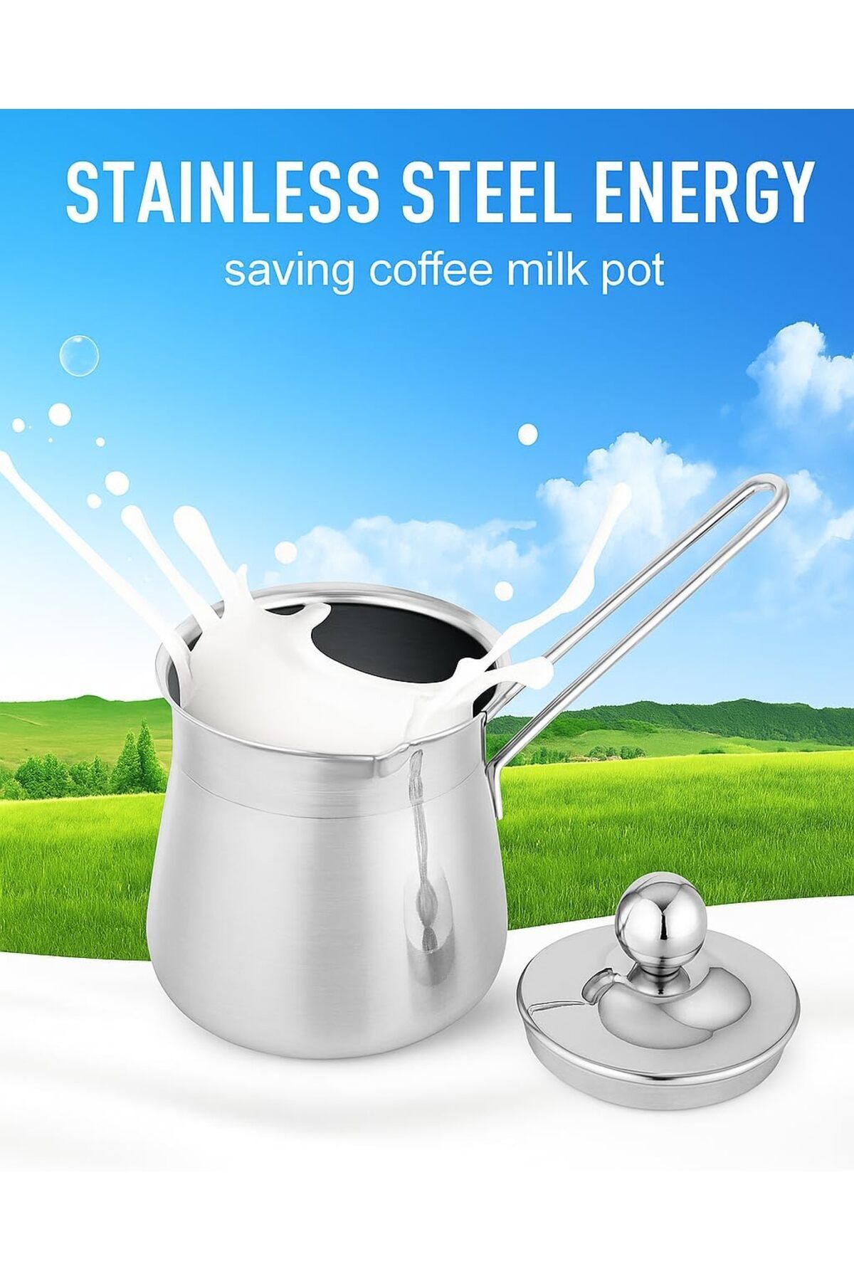 fitto Turkish Coffee Pot Made of Stainless Steel by FITTO, Milk Heater ...