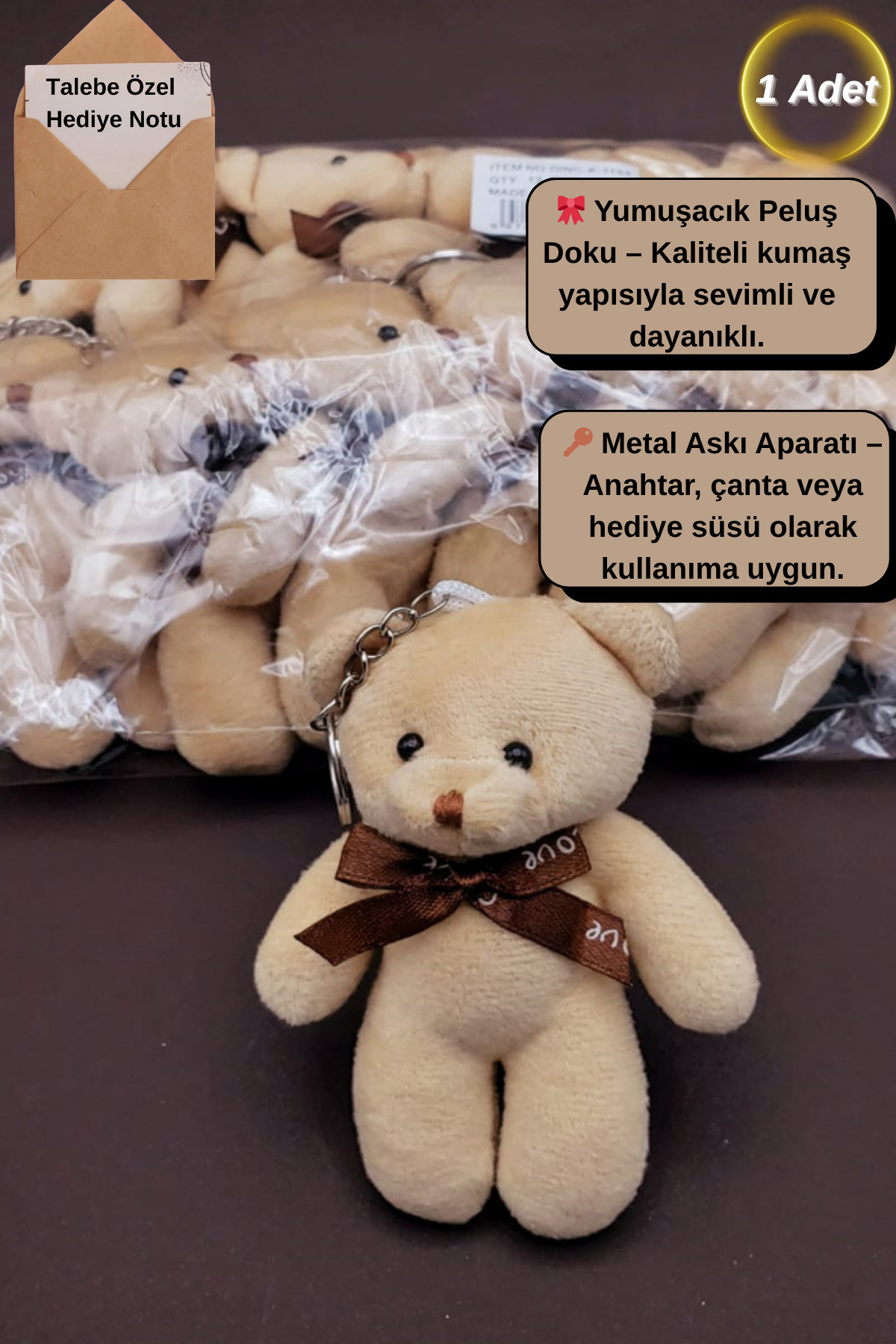 Tamsena Store Kahverengi Peluş Ayıcık Anahtarlık – Sevimli Mini ...