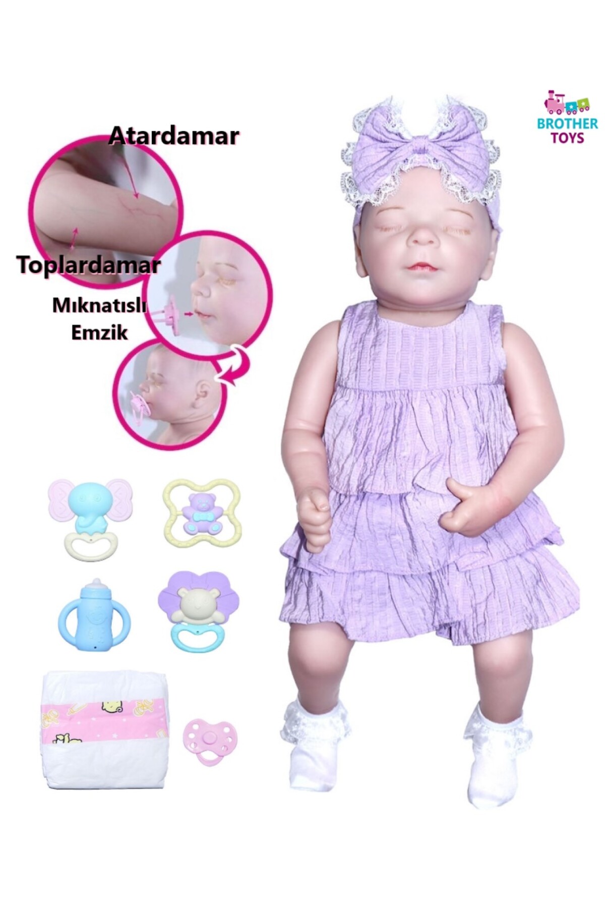 Brother Toys Gerçekçi Et Bebek 43 Cm Gerçek Detaylı %100 Silikon ...