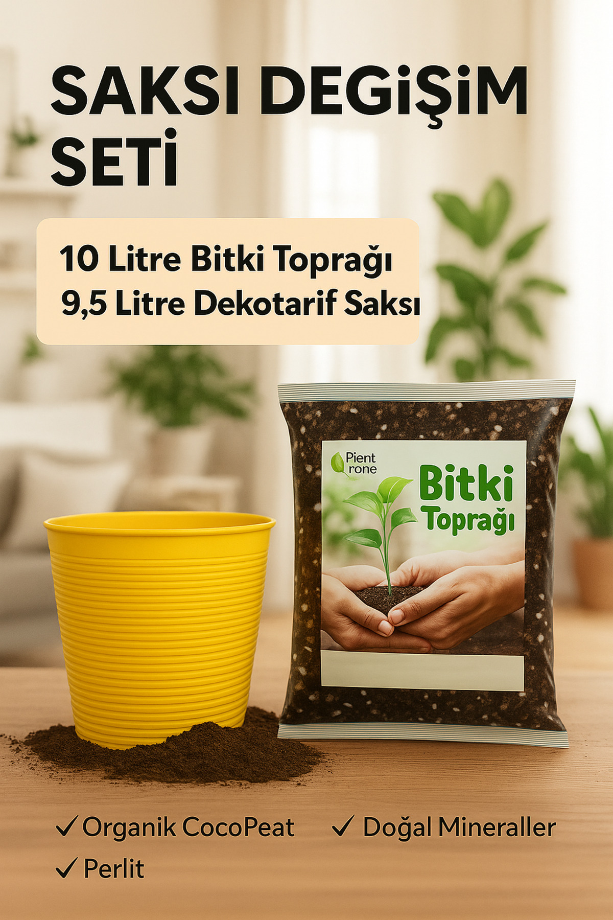 Plant Home Power Mix Saksı Değişim Seti – 10 Litre Böcek Sinek Yapmayan ...