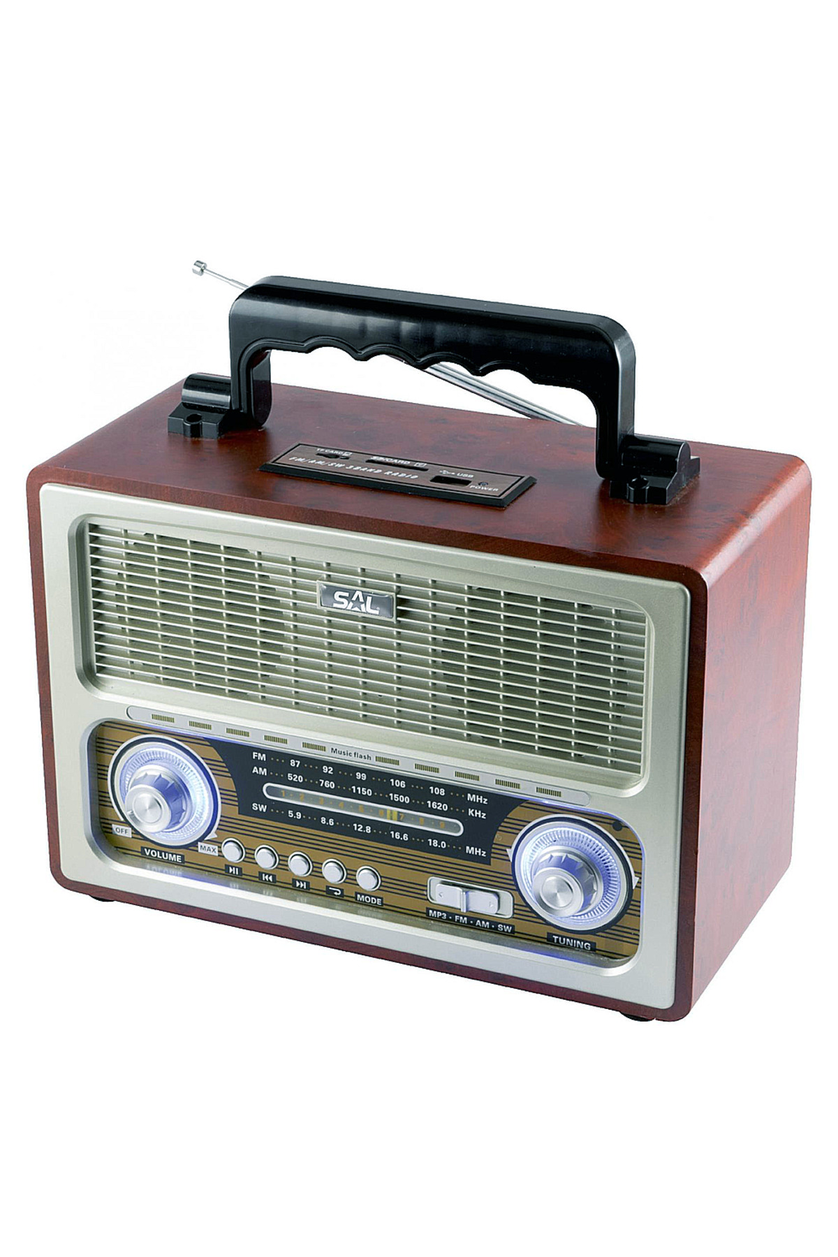 SAL Somogyi Audio Line Radio portabil retro SAL AC-DC cu Bluetooth, MP3 ...