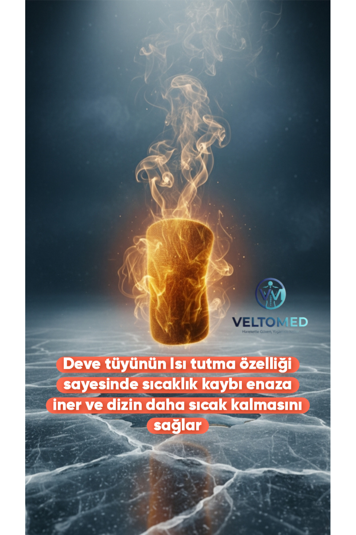 Veltomed Deve Tüyü Yün Dizlik Isıtır Sıcak Tutar Destekler Unisex ...
