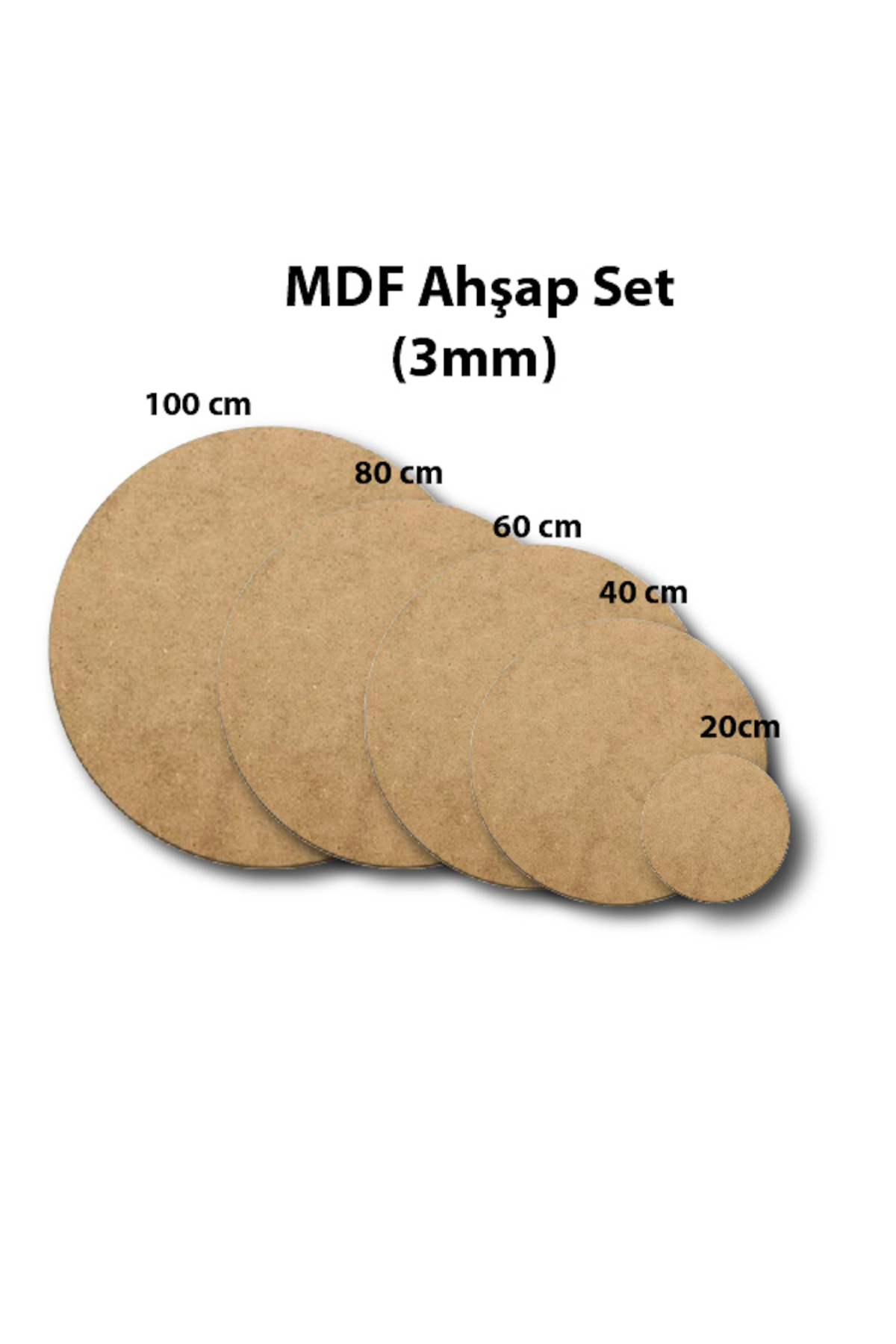 Mandalart Fabric Yuvarlak Ahşap Zemin 5'li Setler, 100, 80, 60, 40, 20 ...