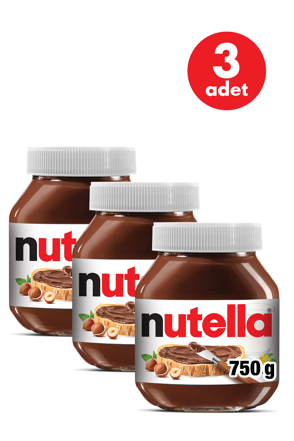 Nutella Kakaolu Fındık Kreması 750 Gr - 3 Adet - Fiyatı, Yorumları