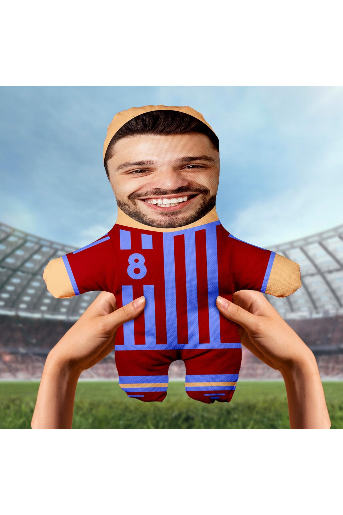 Motto Gift Kişiye Özel Fotoğraflı Bordo Mavi Taraftar Peluş Oyuncak ...