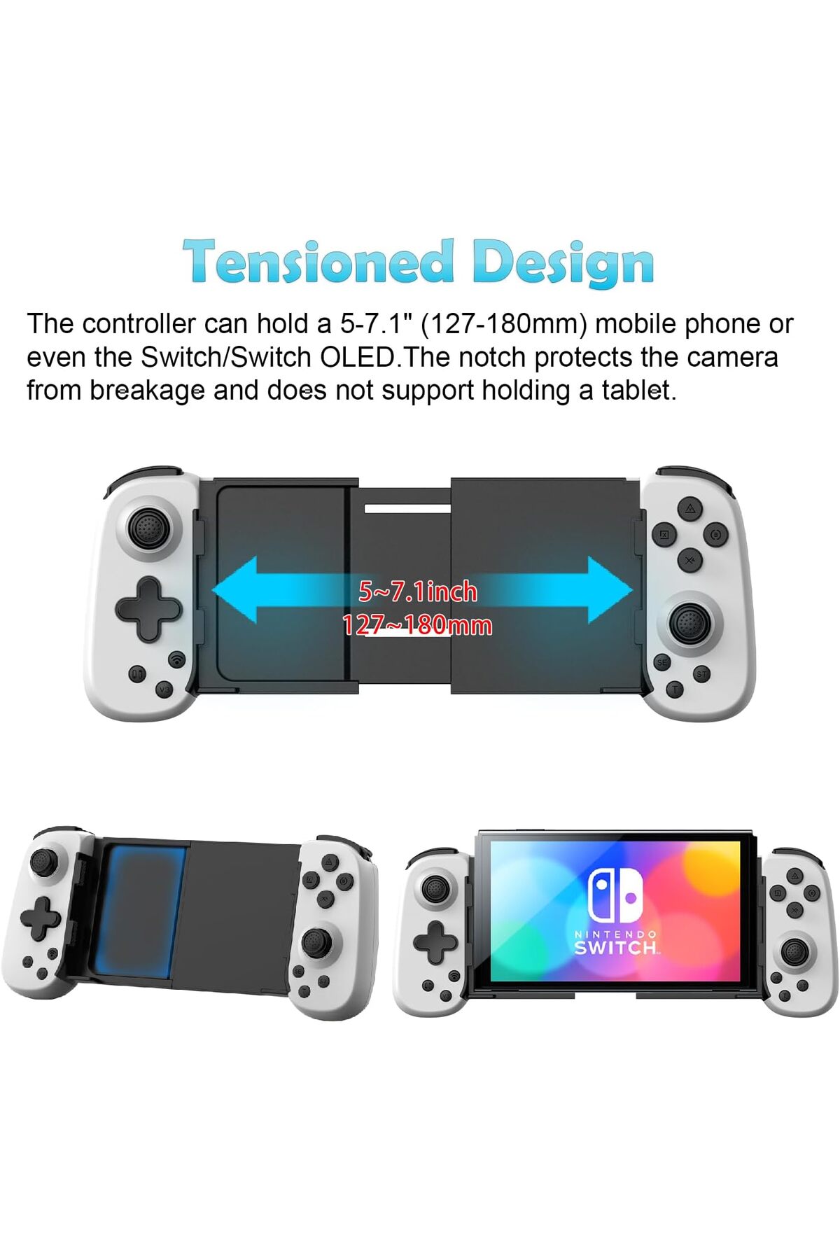 Mmctech D6 Tablet Telefon Için Joyistikli Teleskopik Oyun Gamepad ...