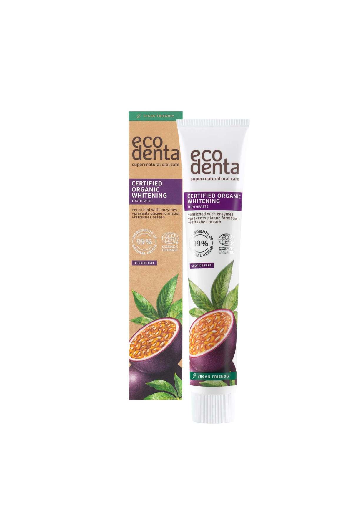 Ecodenta Pastă de dinți pentru albire certificată organică cu enzime și ...