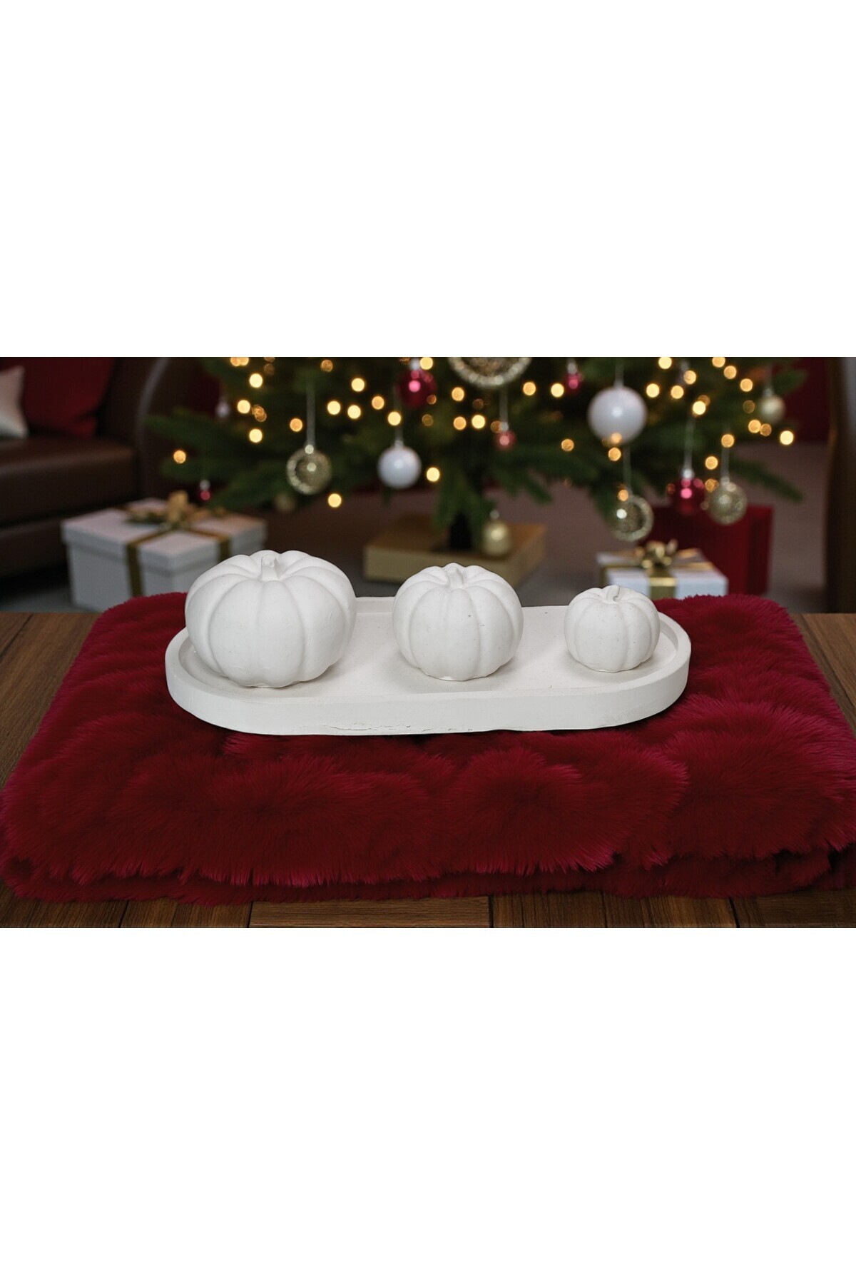 ATLAS HOME DECOR Masa Süsü Dekoratif Kabak Seti (Noel özel 4 Lü Set ...
