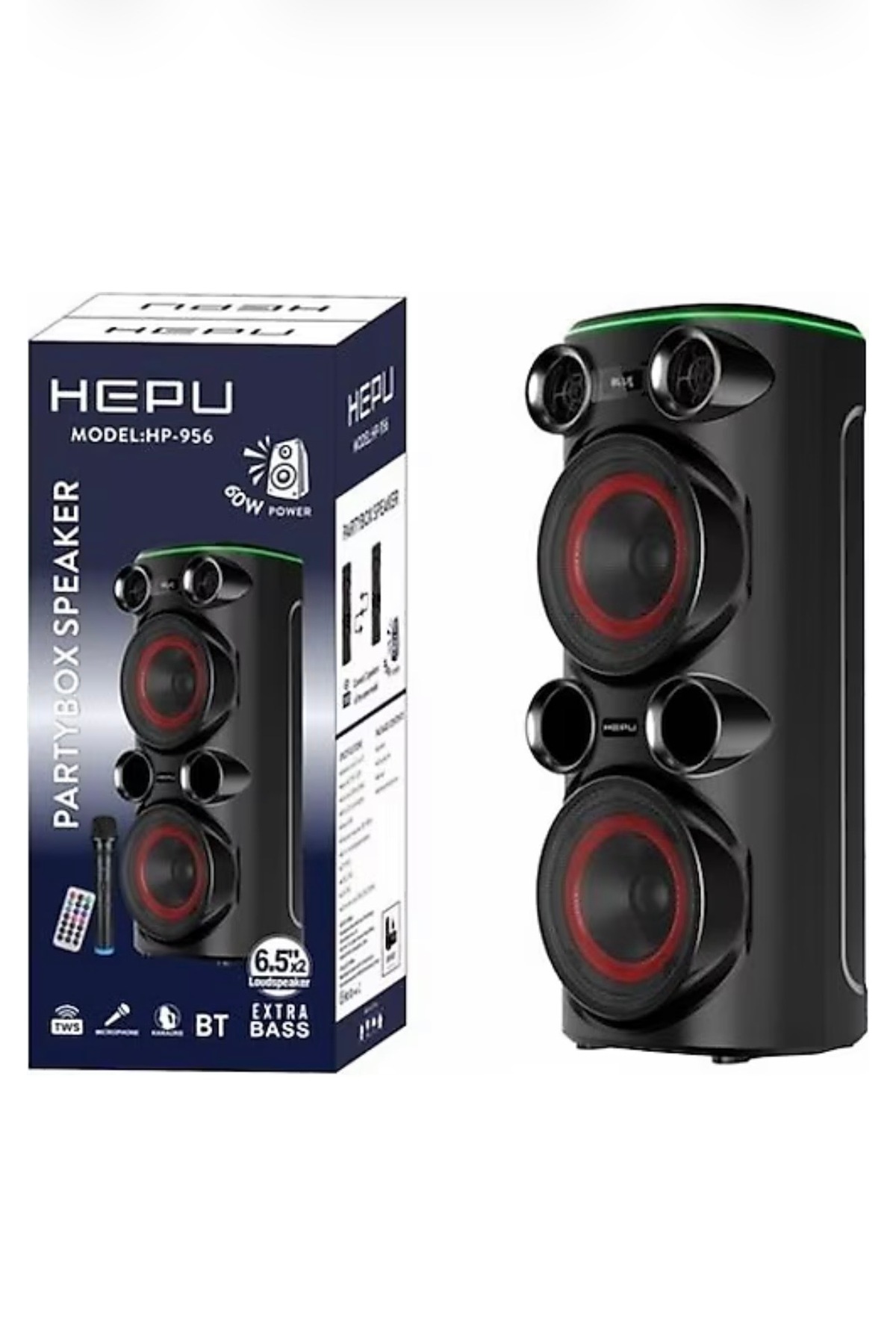 HEPU HP 956 60W Extra Bass Karaoke Parti Hoparlörü Uzaktan Kumandalı ...