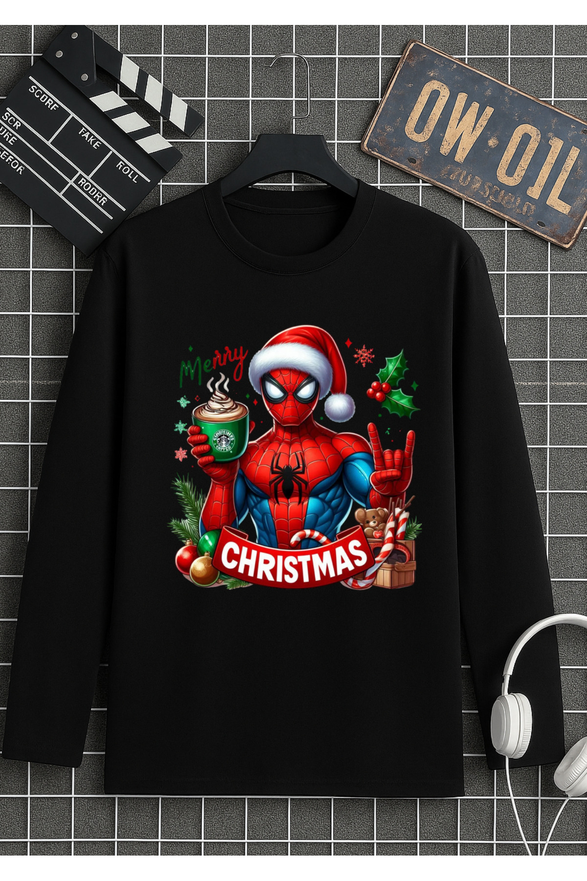 RYO FASHİON Ειδικό μακρυμάνικο μπλουζάκι Merry Christmas marvel, hulk ...
