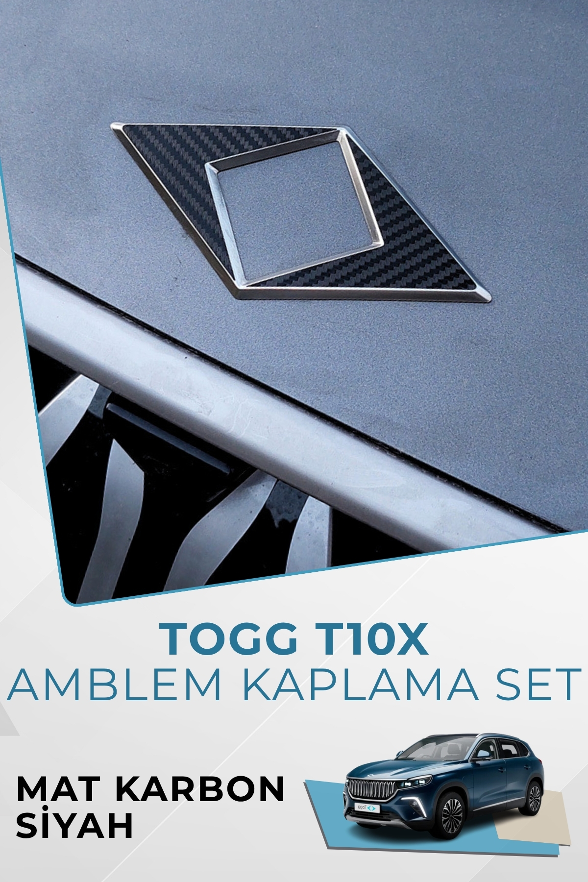 GRAFİCAR TOGG T10X Uyumlu Amblem Kaplama Sticker Set - Fiyatı, Yorumları