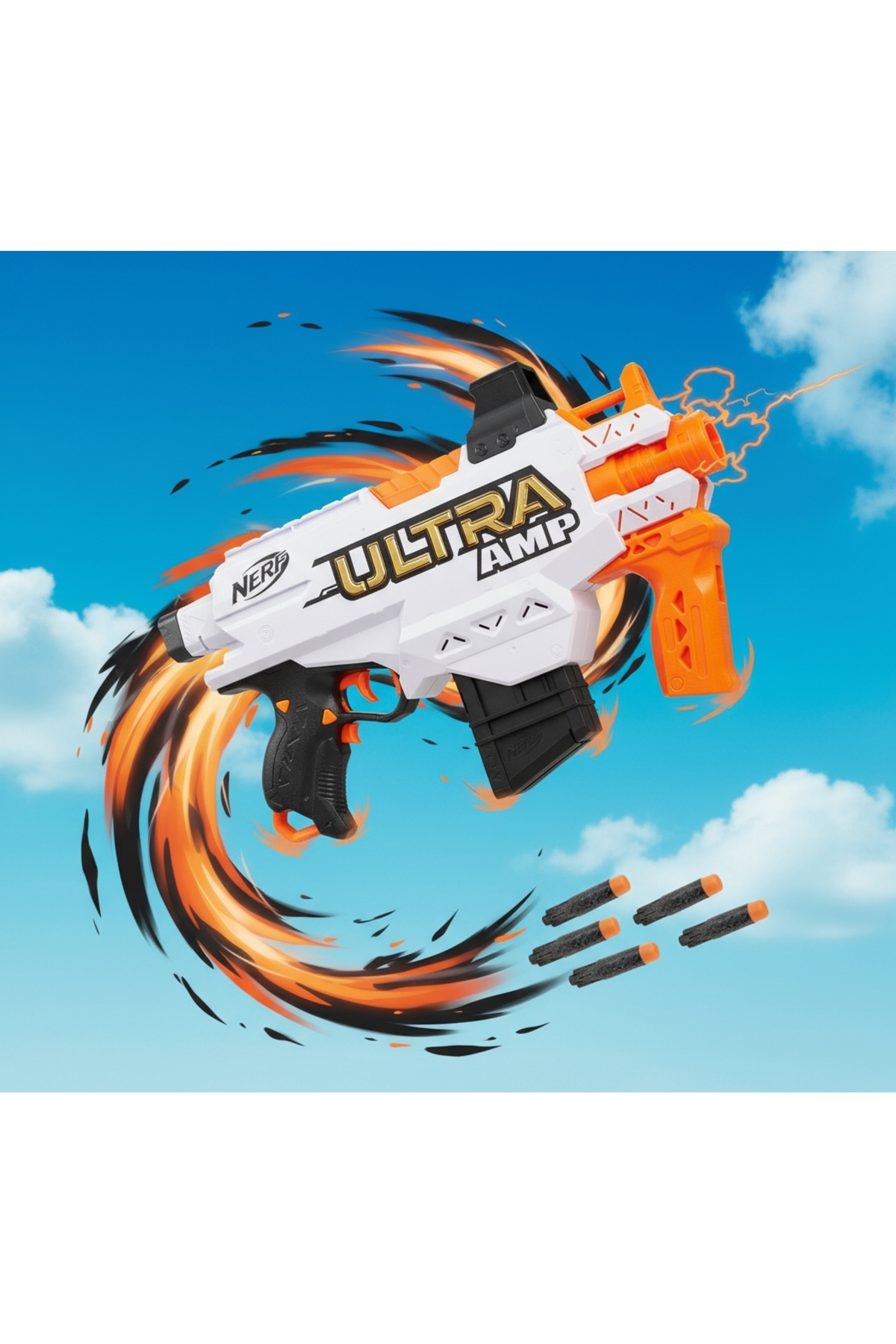 HASBRO - NERF NERF Ultra AMP Blaster - Motorized Blaster with 6 NERF ...