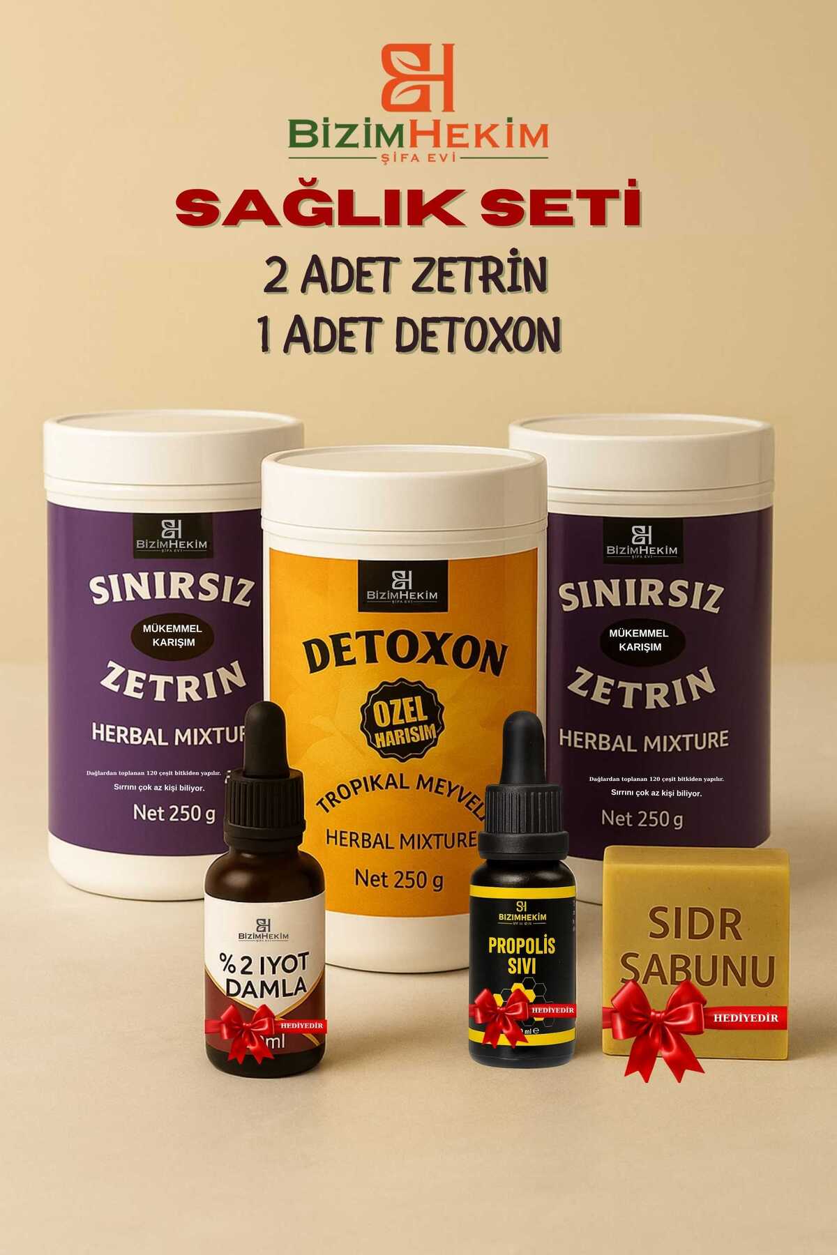 BİZİMHEKİM ŞİFA EVİ Zetrin Sınırsız Karışım 2 Adet Detoxon Tropikal ...