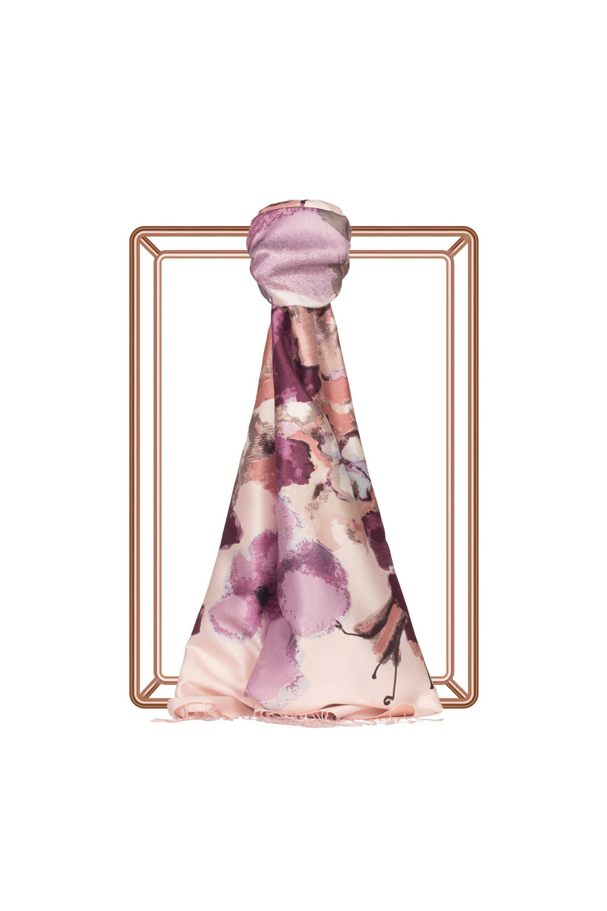 BEİAZ İpekevi Toz Pembe Akşam Sefası Desenli İpek Şal - Fiyatı, Yorumları