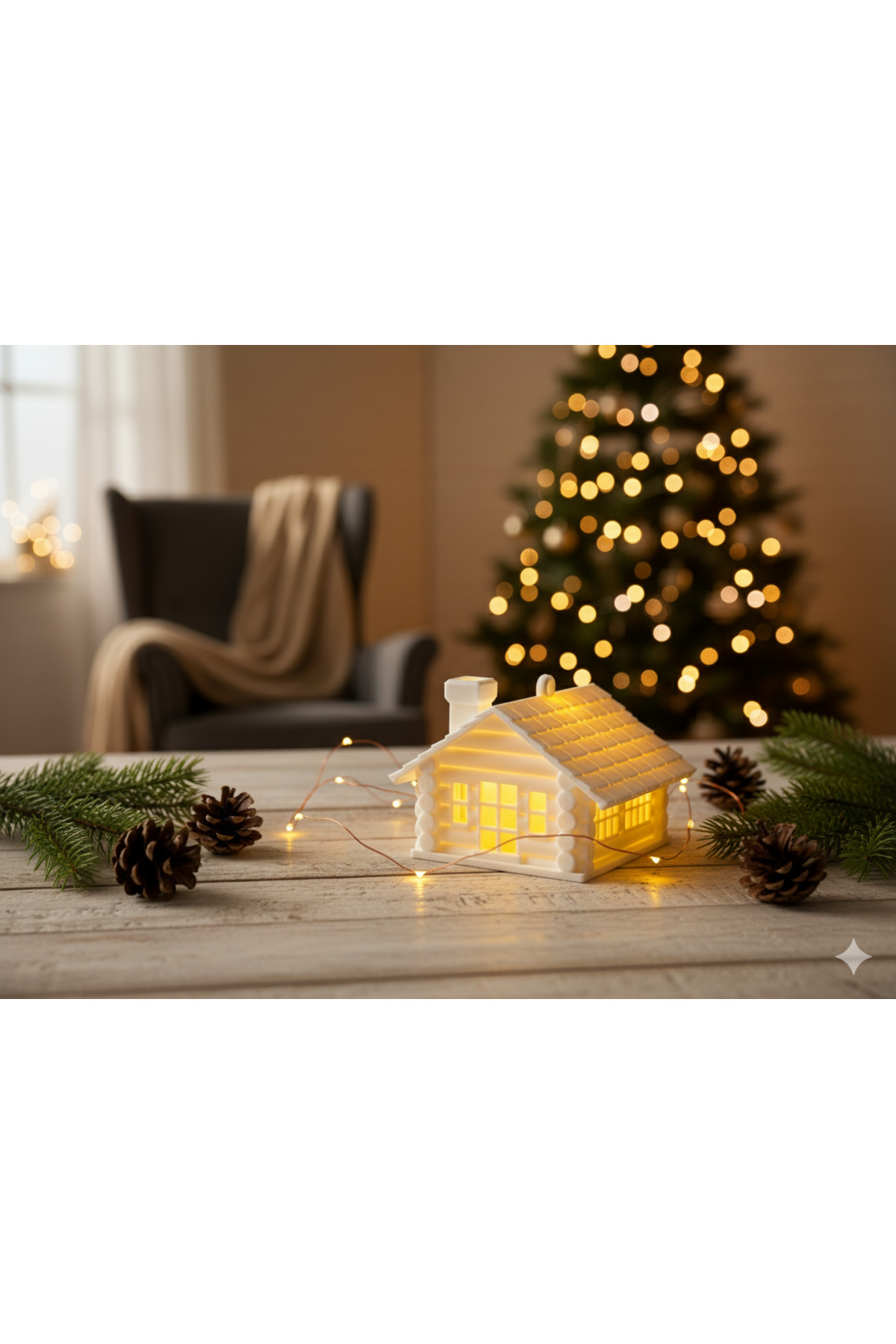 Slyvia Auro Little Log Cabin Sıcak Yuva Işıkları - Mini Kış Köyü Seti ...