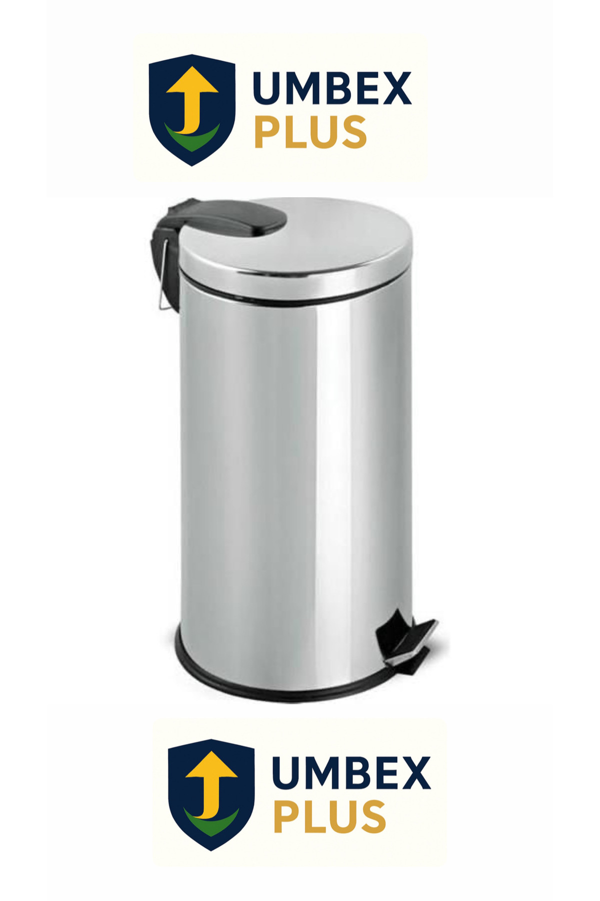 MCK Plus AKMEX 40 Litre Krom Metal Paslanmaz Çöp Kovası Çöp Kutusu ...