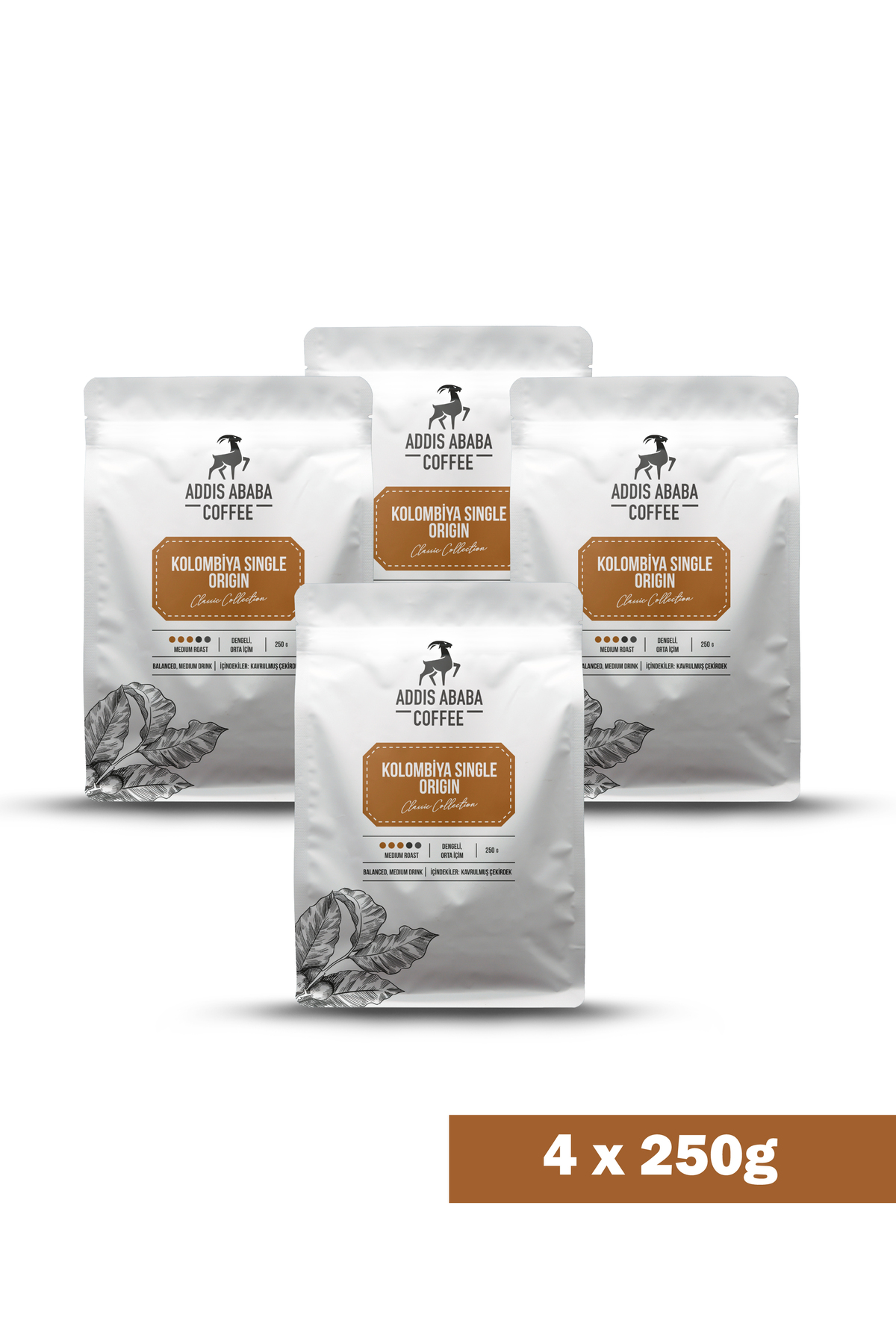 Addis Ababa Coffee Kolombiya Single Origin Coffee 4 Lü Avantajlı Paket ...