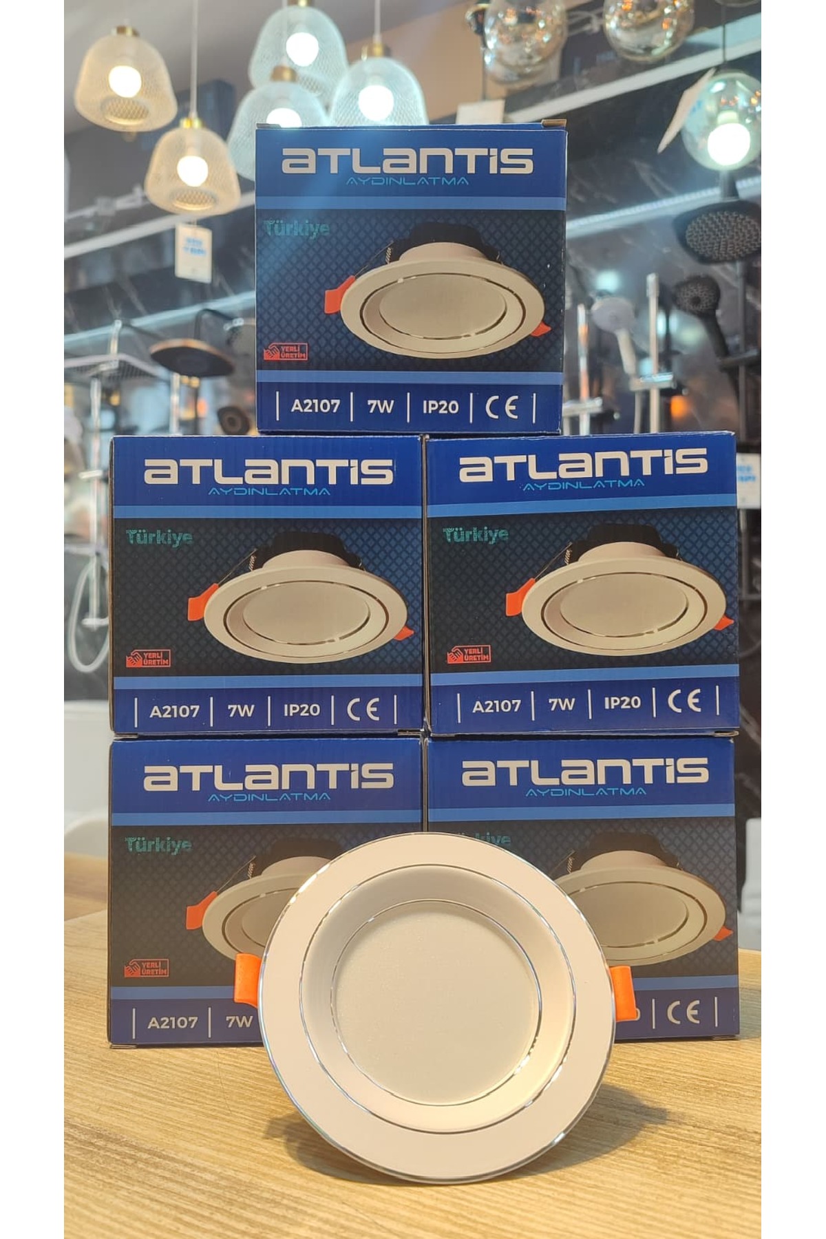 Atlantis 5 Adet Watt Beyaz Krom Kasa LED Spot Beyaz Işık 6500K A2107 ...