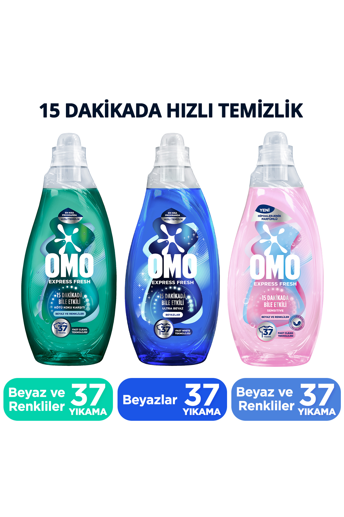 Omo Express Fresh Sensitive Sıvı Deterjan Seti 1480 ml x3 - Fiyatı ...