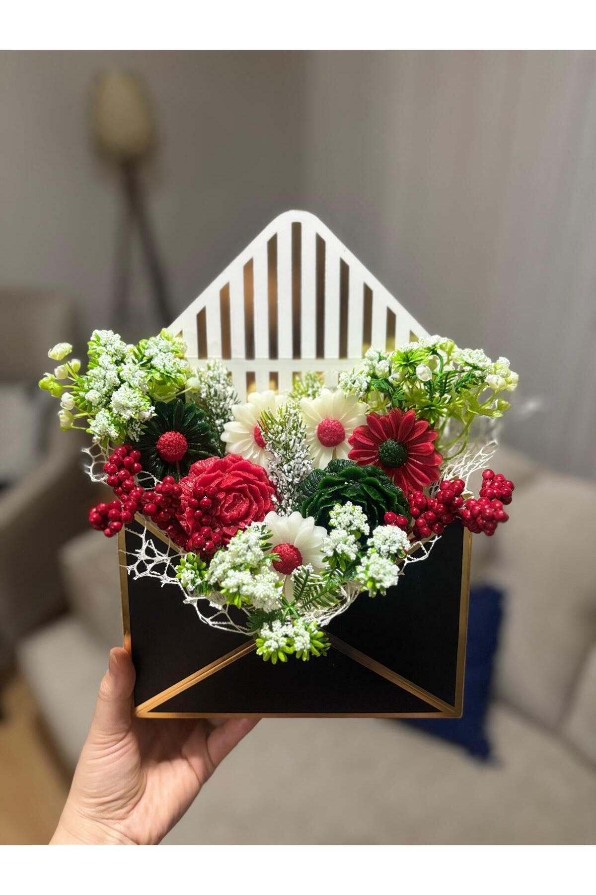 NORA STUDIO Yılbaşı Özel Solmayan Mum Buketi, Solmayan Çiçek Buketi Mum ...