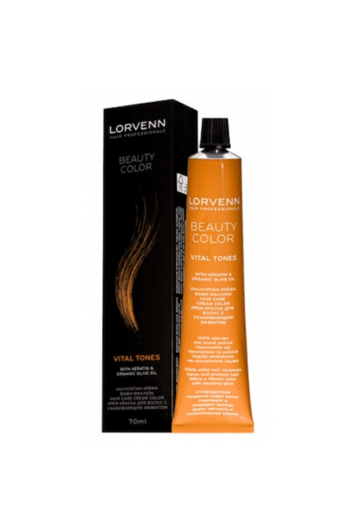Lorvenn Επαγγελματική βαφή μαλλιών Professional Beauty Color, 7.0 Ξανθό ...