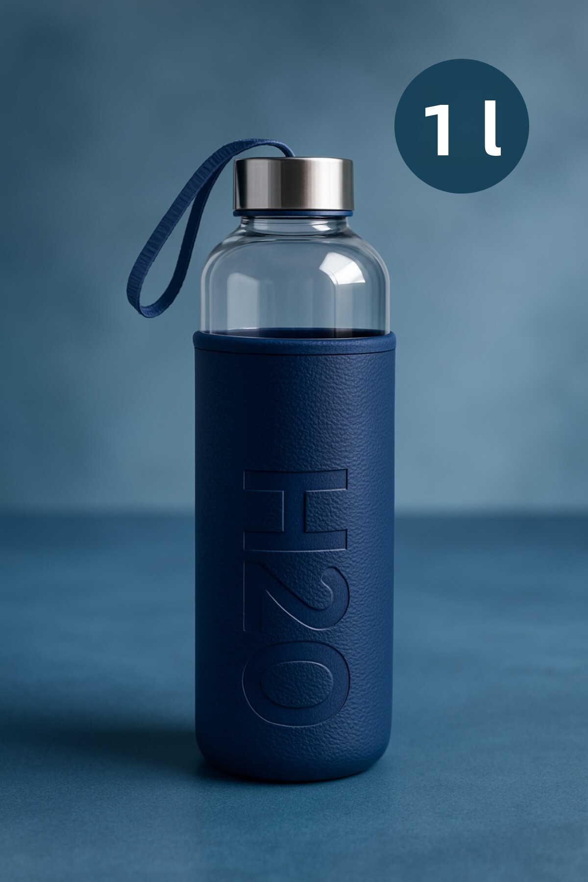 Fhilli H2O Leather Covered Glass Flask 1000 ml- Trendyol